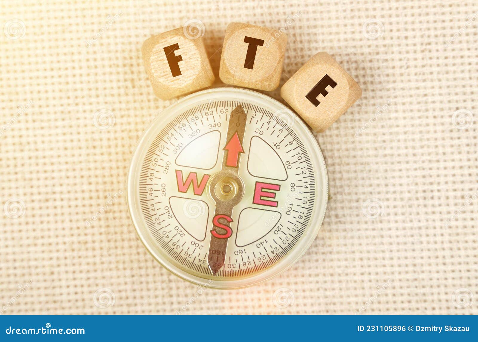 On the Table is a Compass and Cubes with the Inscription - FTE Stock Photo - Image of investment ...