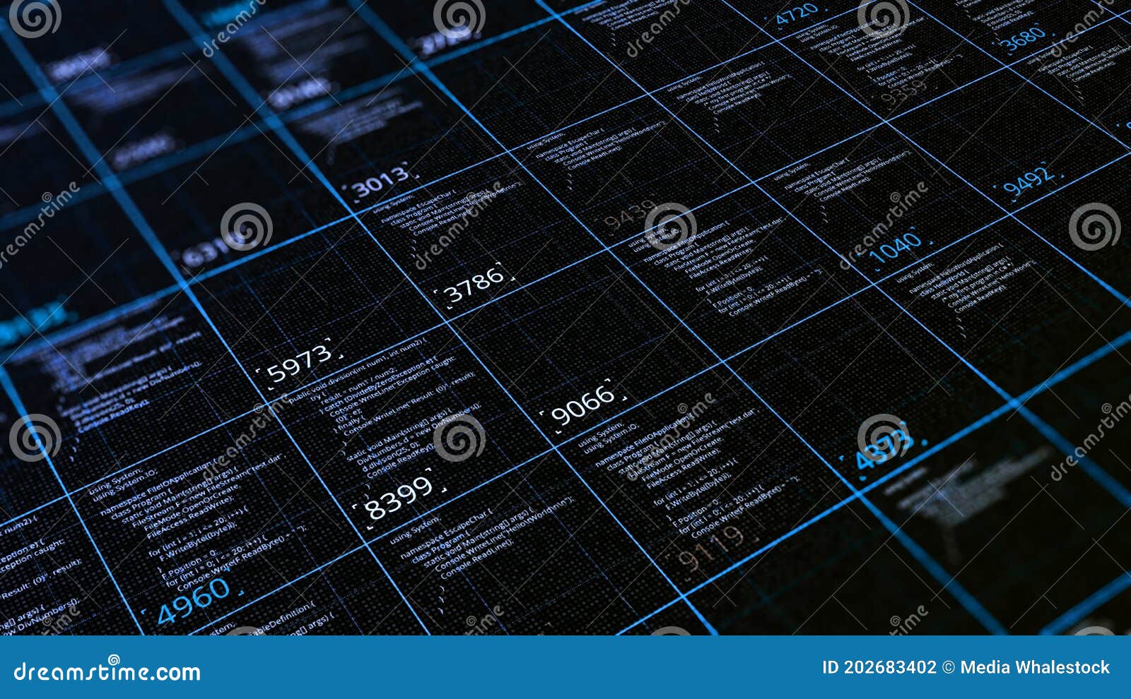 Table with Computer Code Data. Animation Stock Photo - Image of code, development: 202683402