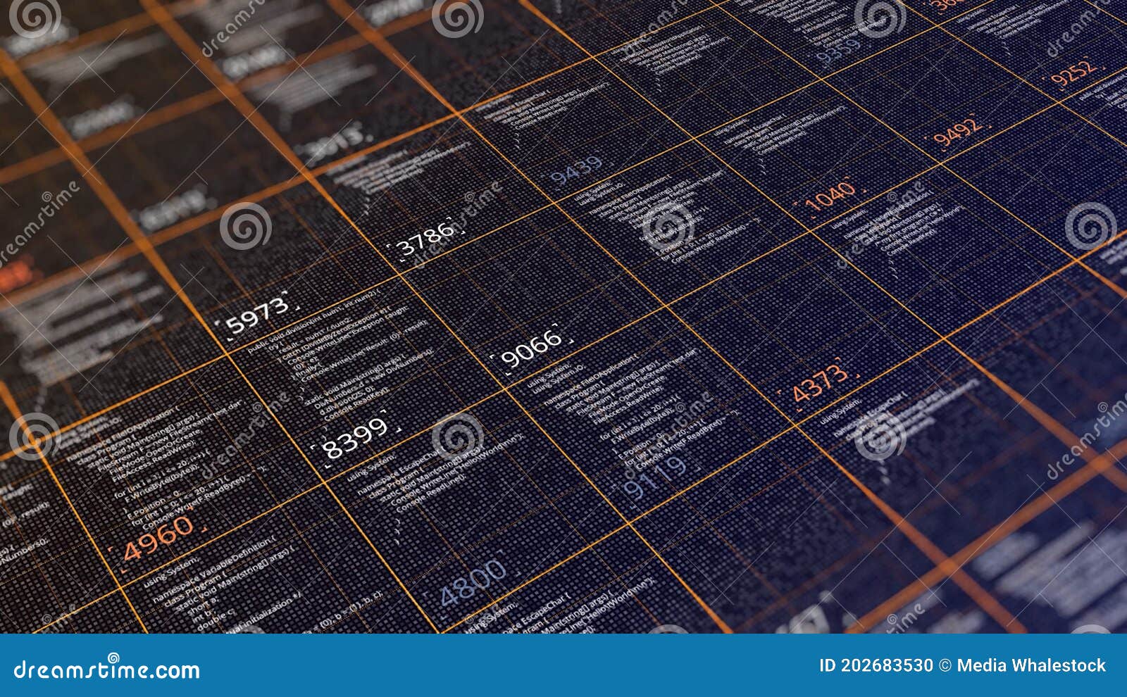 Table with Computer Code Data. Animation Stock Photo - Image of development, background: 202683530