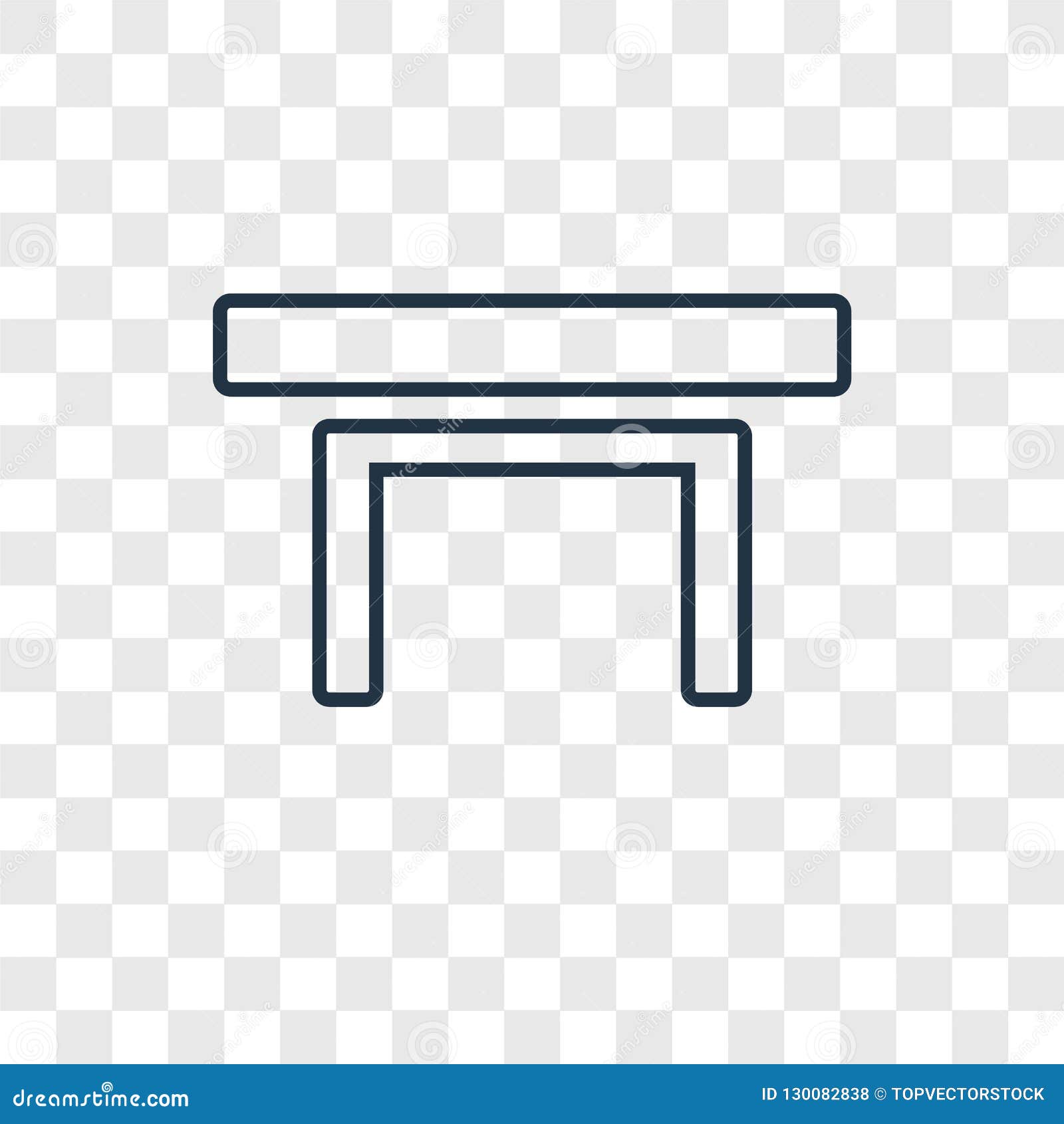 Table Concept Vector Linear Icon Isolated on Transparent Background ...
