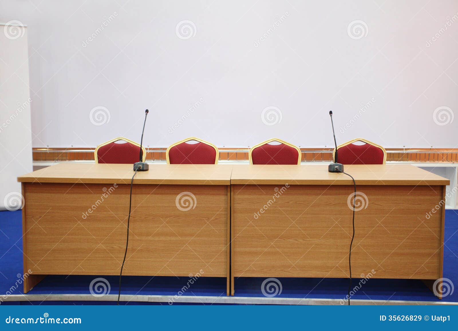 Table in a conference hall stock image. Image of communication - 35626829