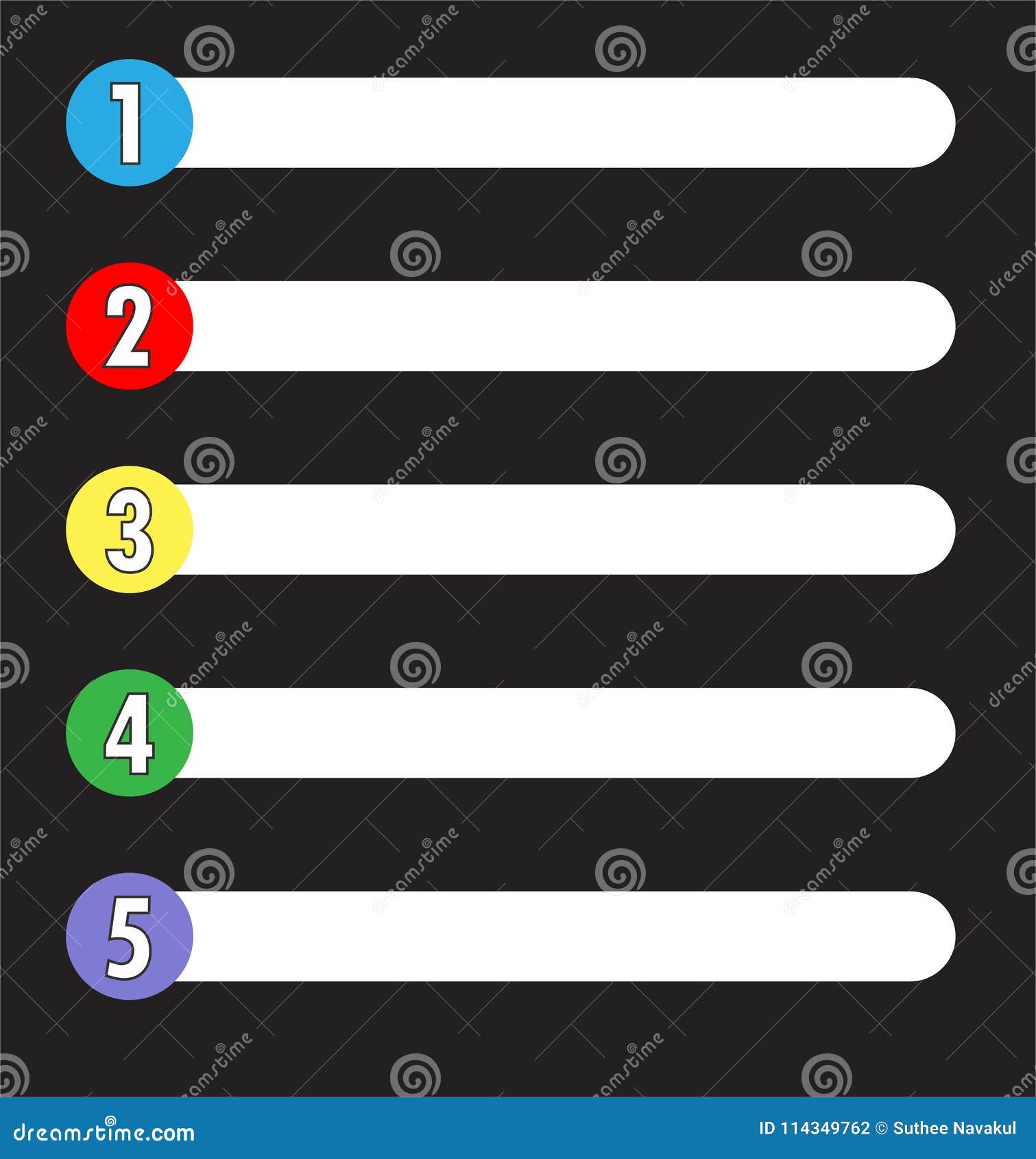 Table Content Rank Icon on Black Background. Flat Style Stock ...