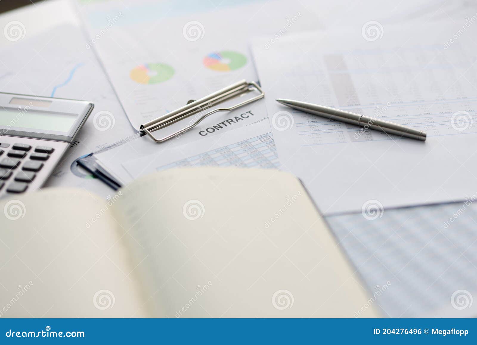 On Table is Contract Pen and Documents Stock Photo - Image of business ...