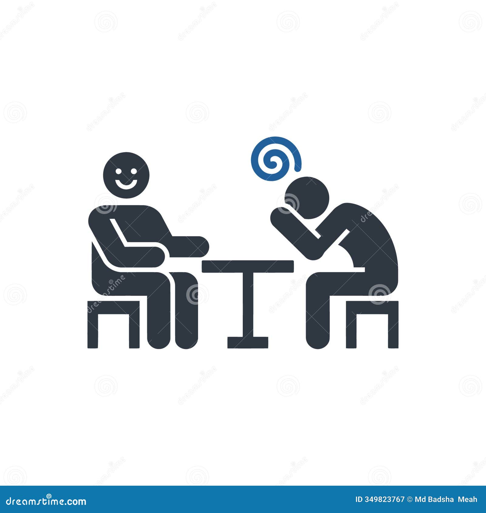 Table Conversation Conflict Icon Stock Vector - Illustration of table ...