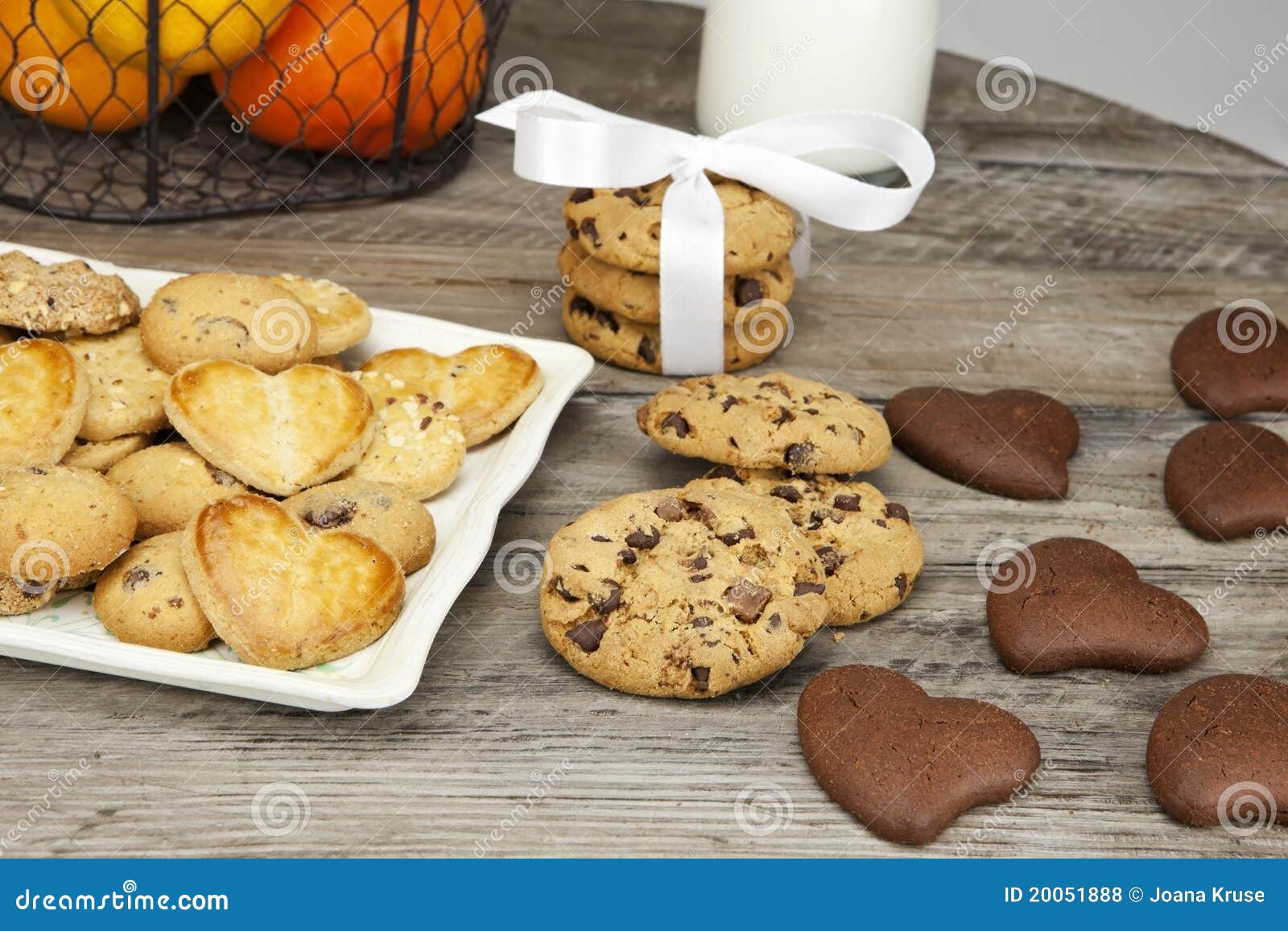Table Covered with Biscuits Stock Photo - Image of heart, plate: 20051888
