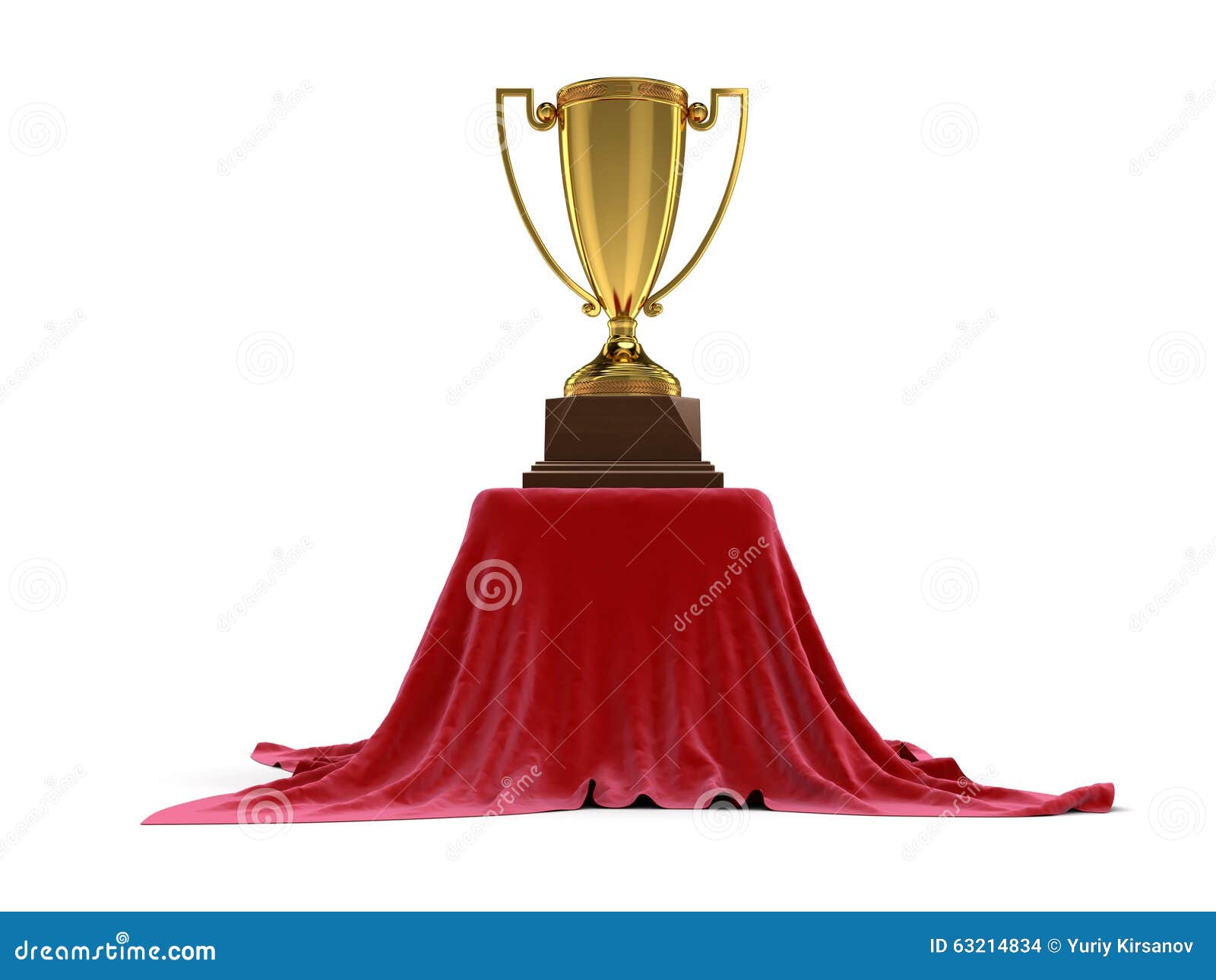 Table Covered Cloth with Trophy Cups (clipping Path Included) Stock ...