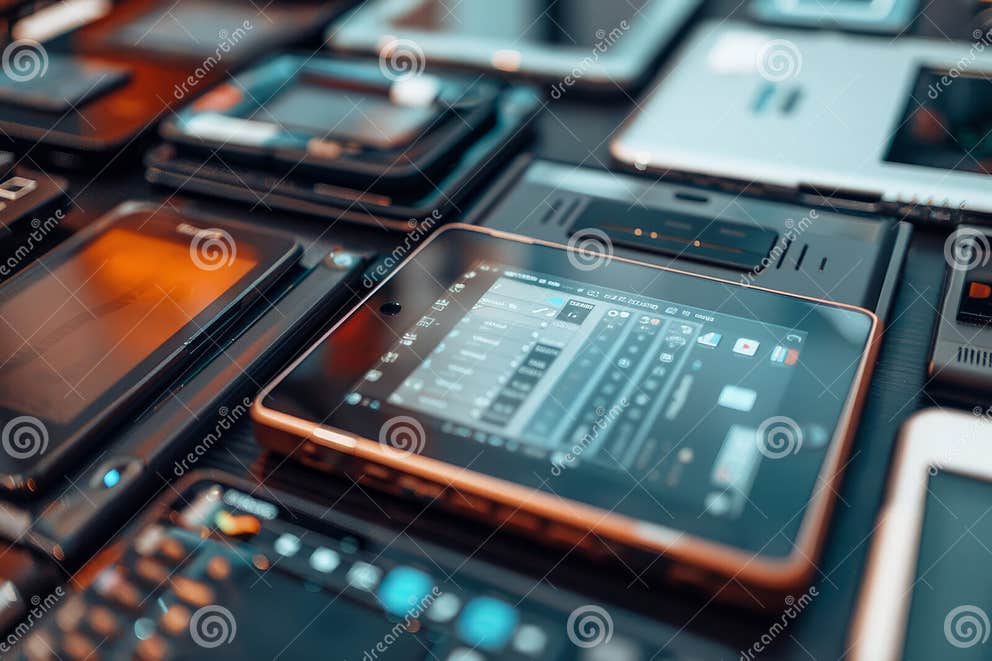 A Table is Covered with a Diverse Array of Cell Phones from Different ...