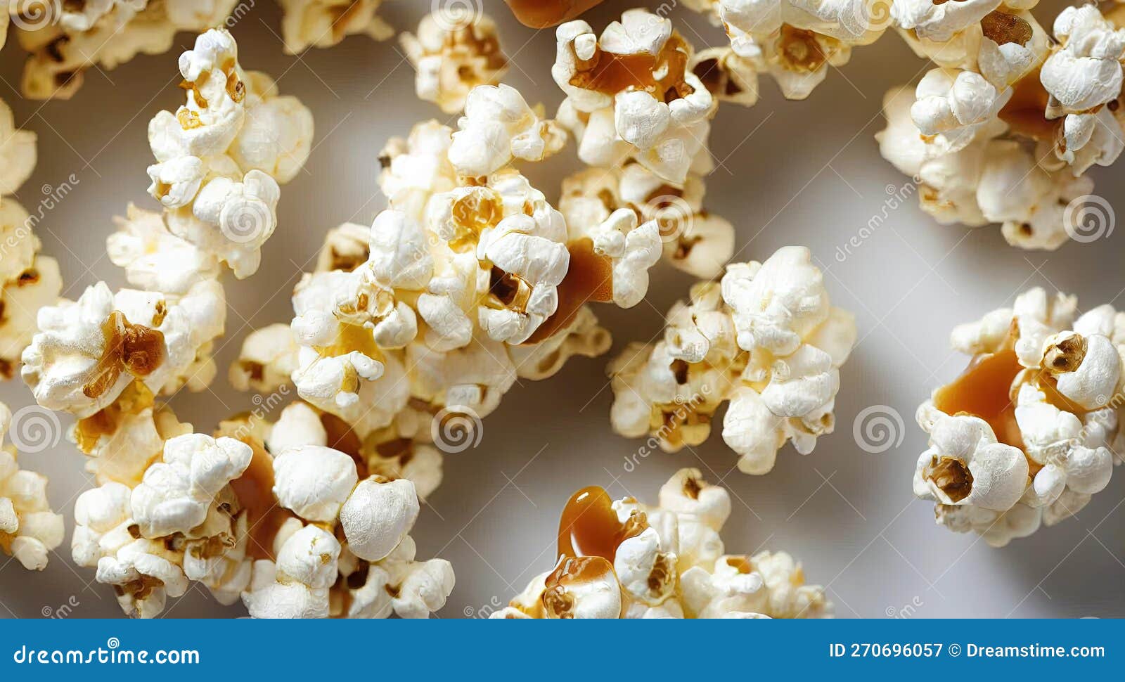 Table Covered with Layer of Delicious Crispy Caramel Popcorn. Stock ...