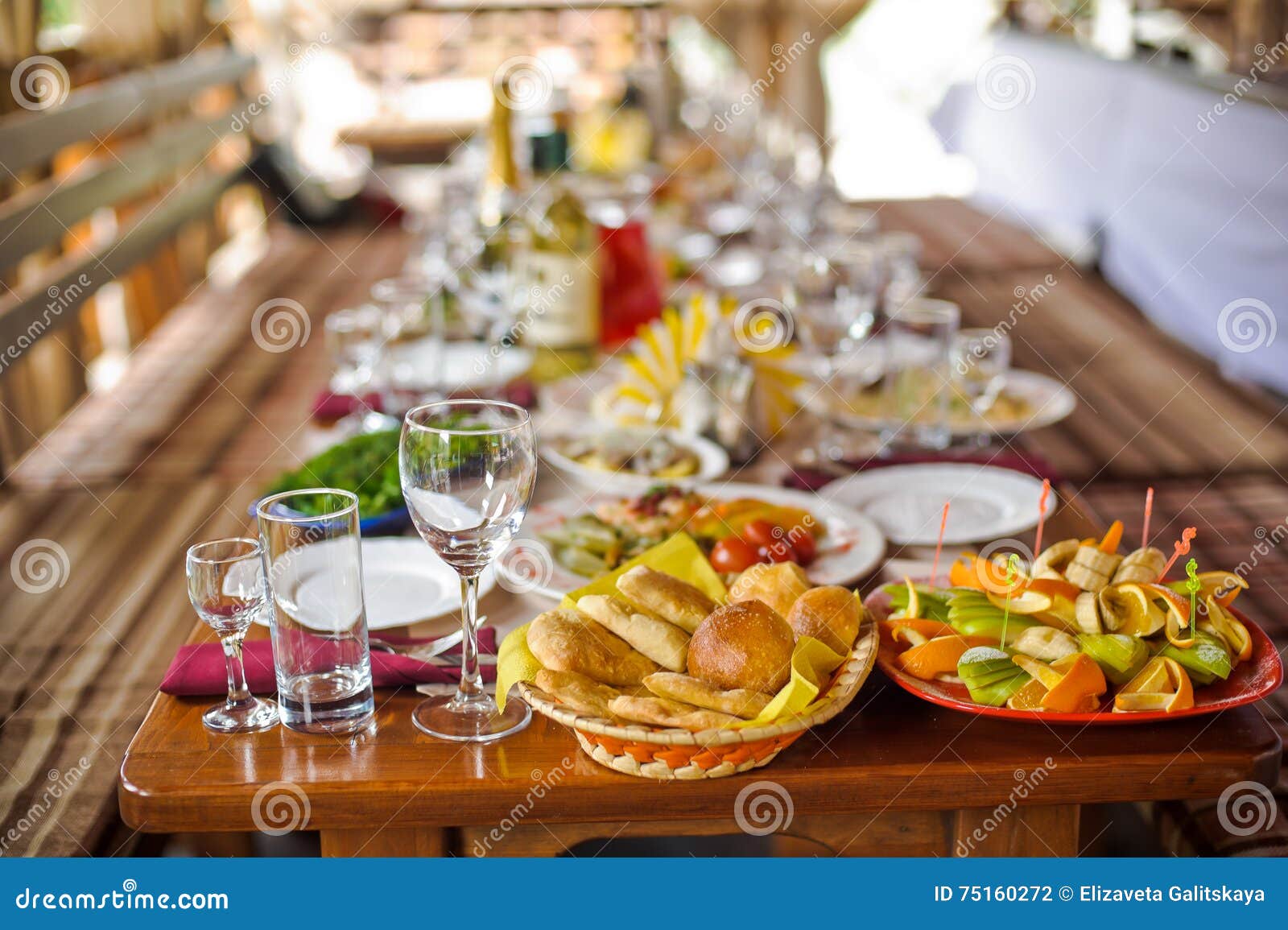 Table Covered with a Rustic Meal Stock Photo - Image of passover, food ...