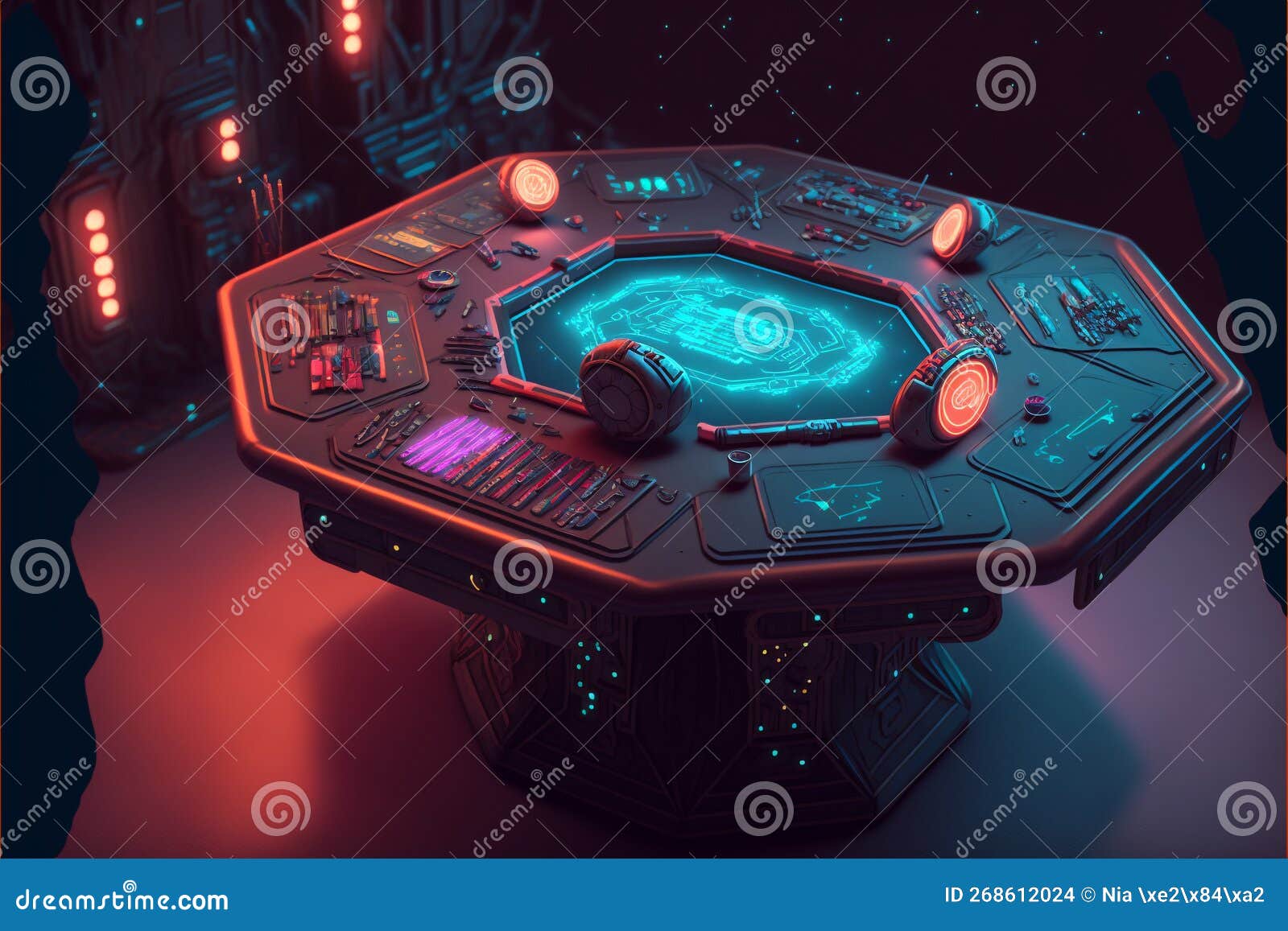 Table Cyberpunk Metaverse Lowpoly, Creative Ai Stock Photo - Image of ...