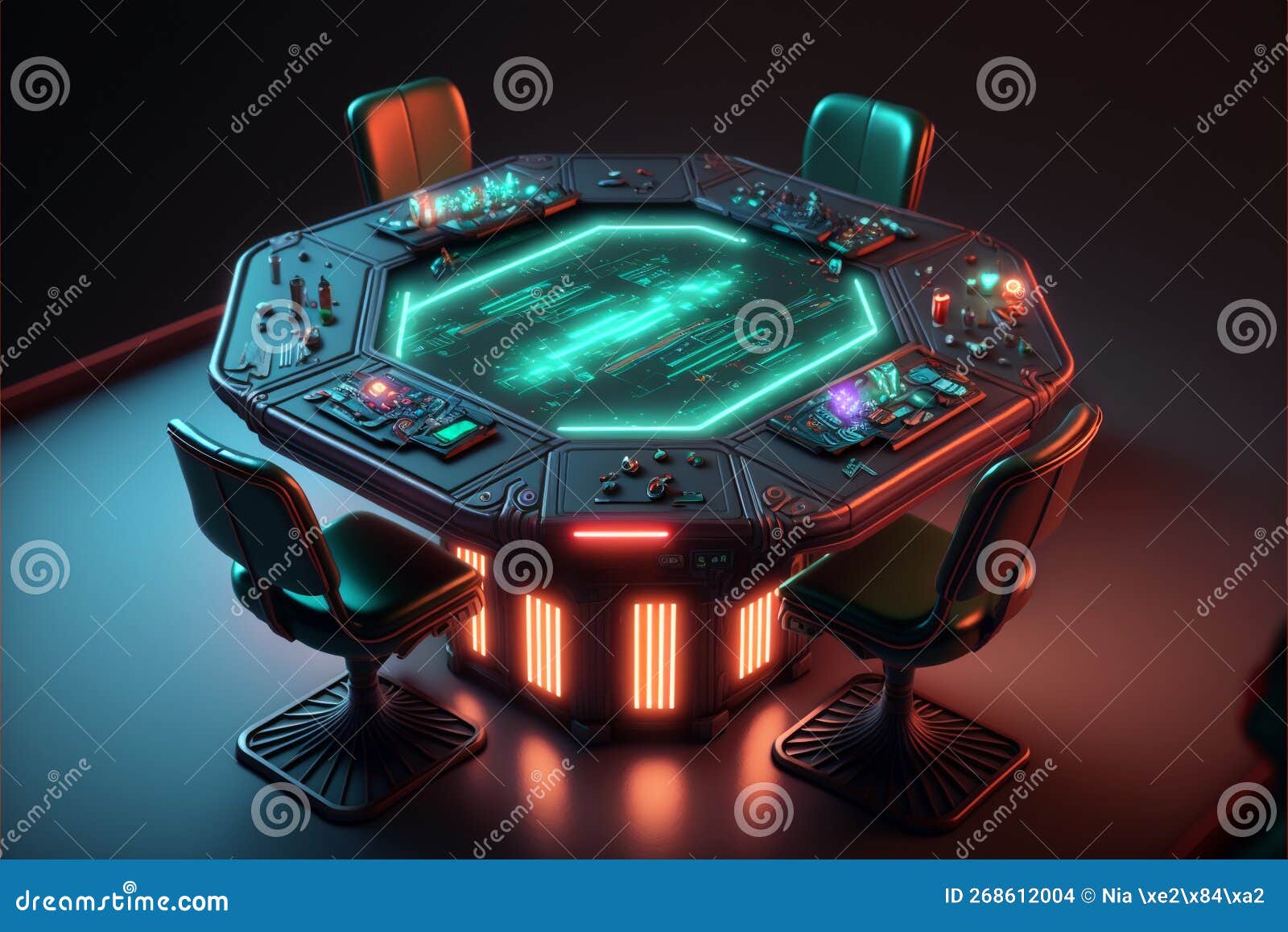 Table Cyberpunk Metaverse Lowpoly, Creative Ai Stock Photo - Image of ...