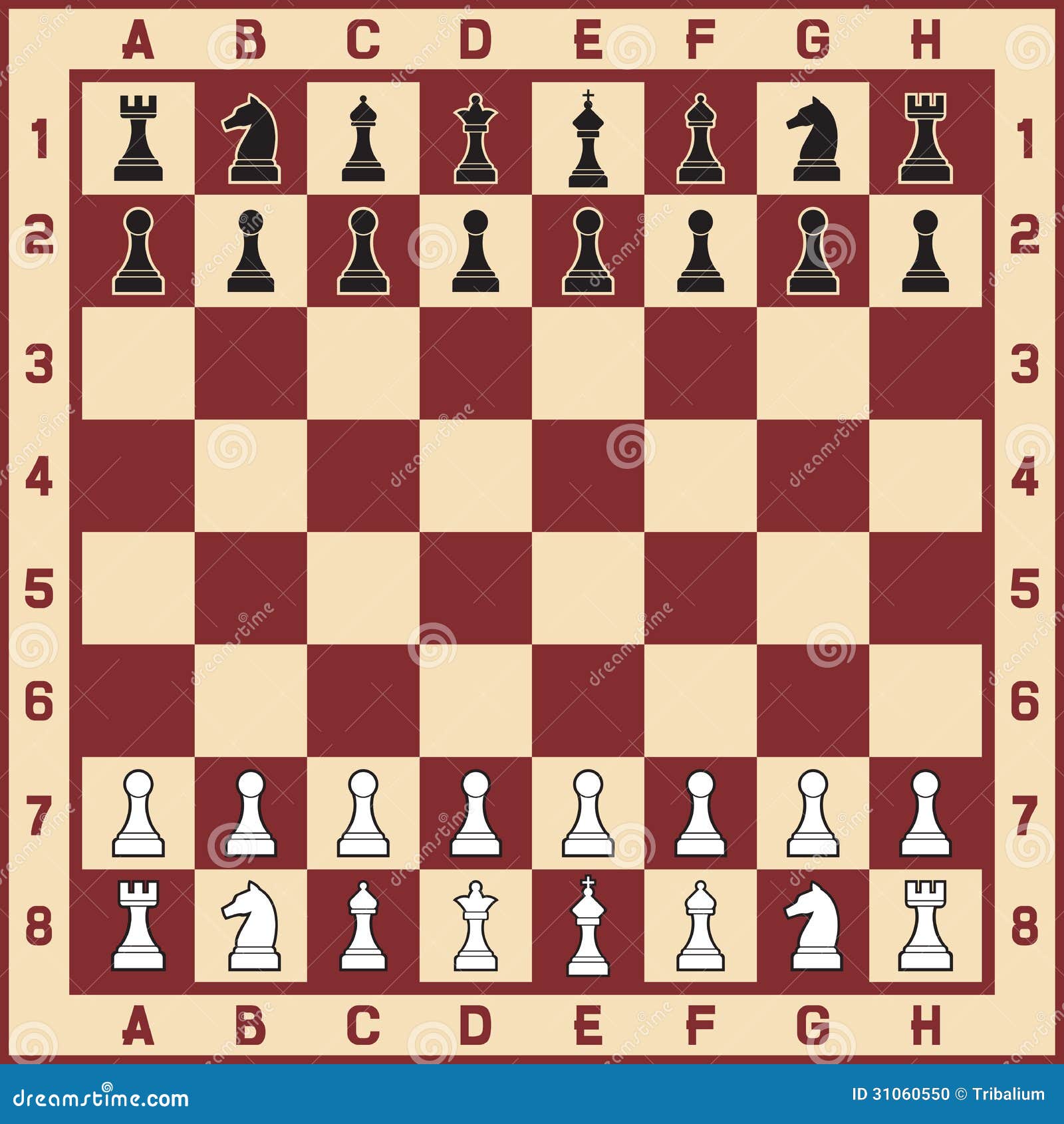 Table D'échecs Avec Des Chiffres Illustration Stock - Illustration du ...