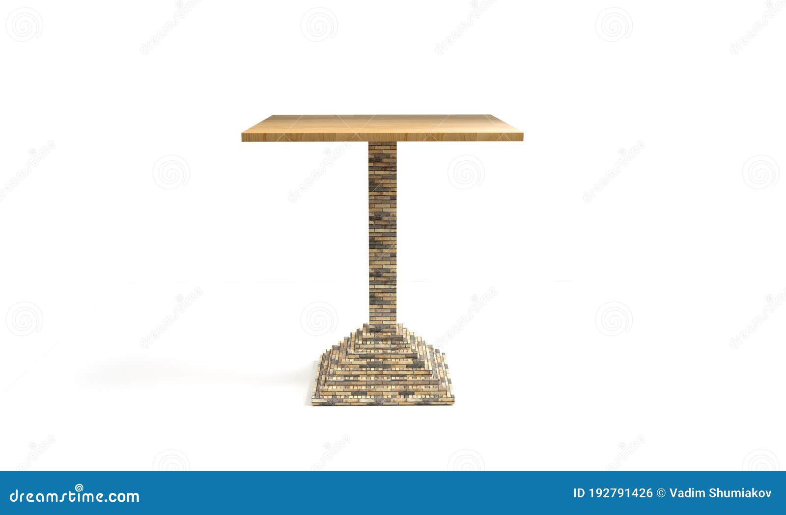 Table. 3D Render Isolated on White. Platform or Stand Illustration ...