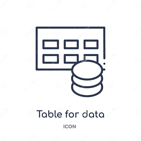 Table for Data Icon from User Interface Outline Stock Vector ...
