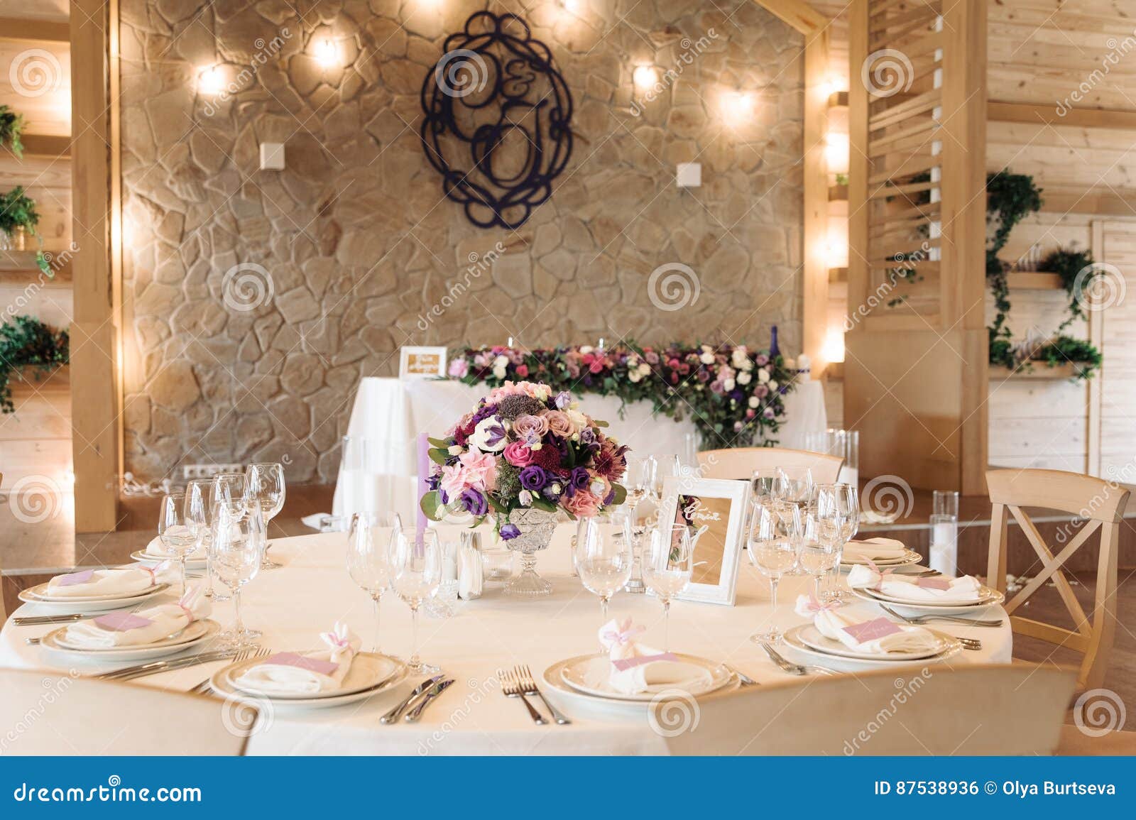 Table Decor in the Restaurant Stock Photo - Image of event, catering ...
