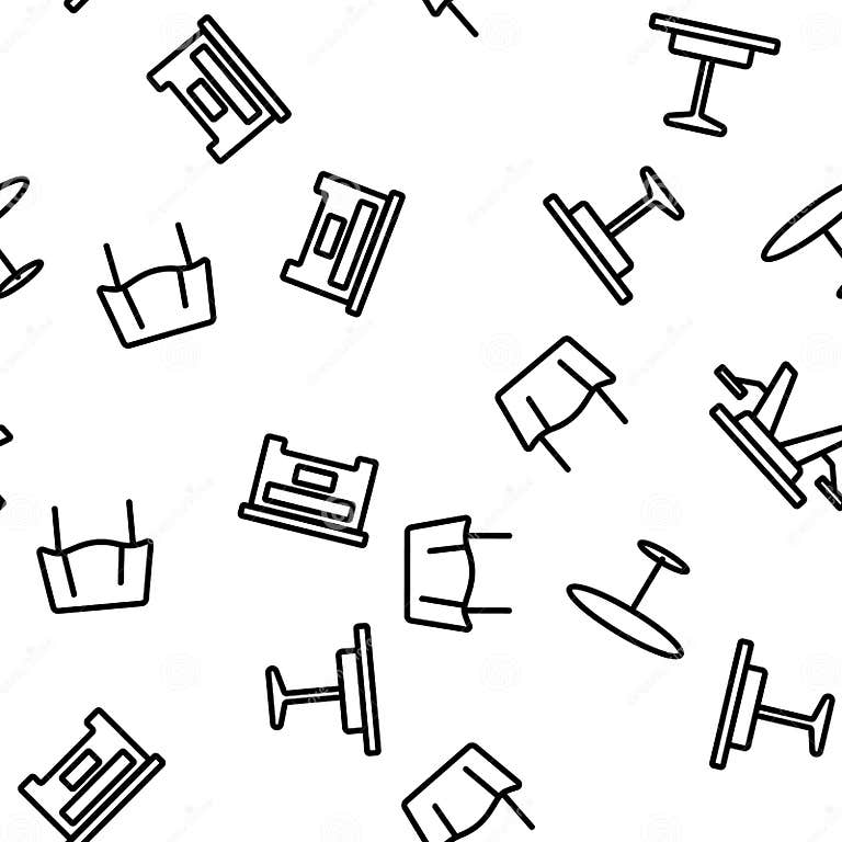 Table Desk Vector Seamless Pattern Stock Vector - Illustration of ...
