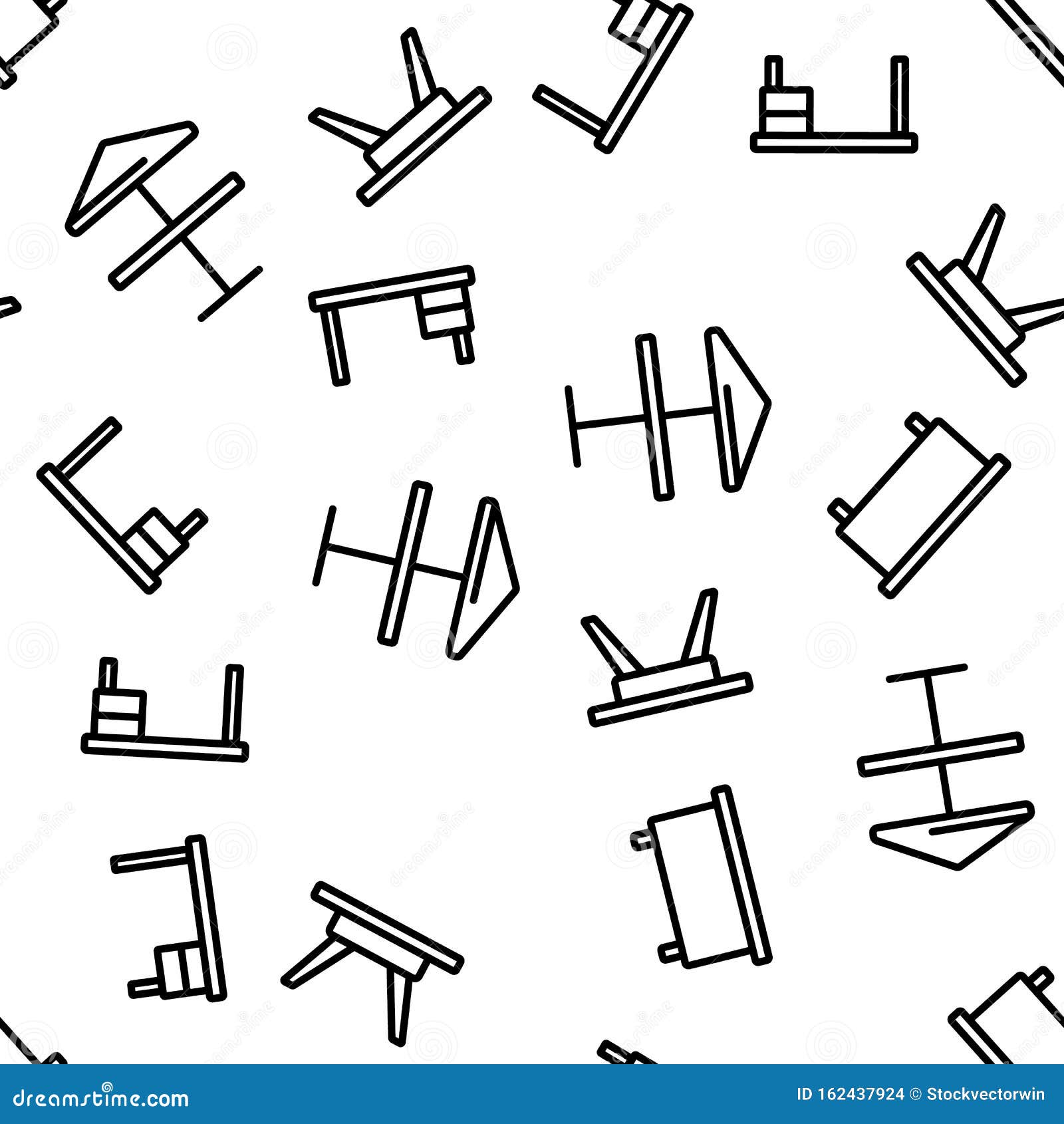 Table Desk Vector Seamless Pattern Stock Vector - Illustration of ...