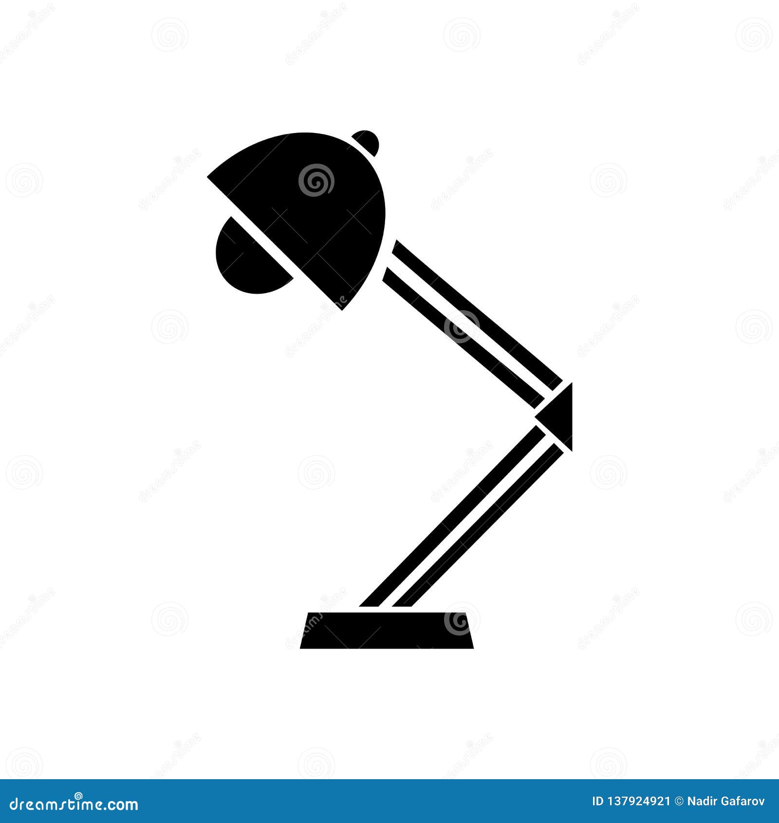 Table or Desktop Lamp Isolated Flat Vector Icon Stock Vector ...