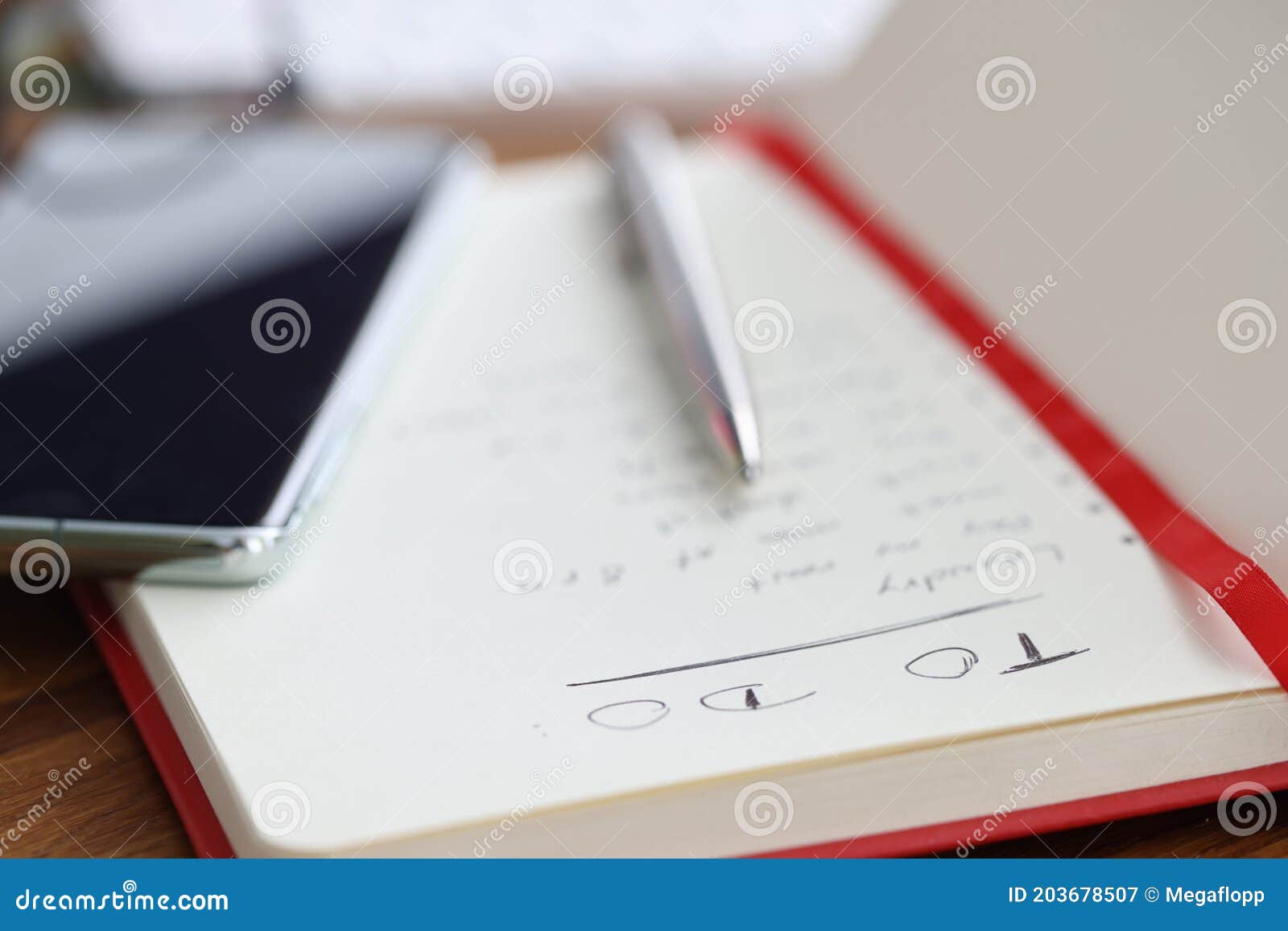 On the Table is Diary with To-do List. Stock Image - Image of audit ...