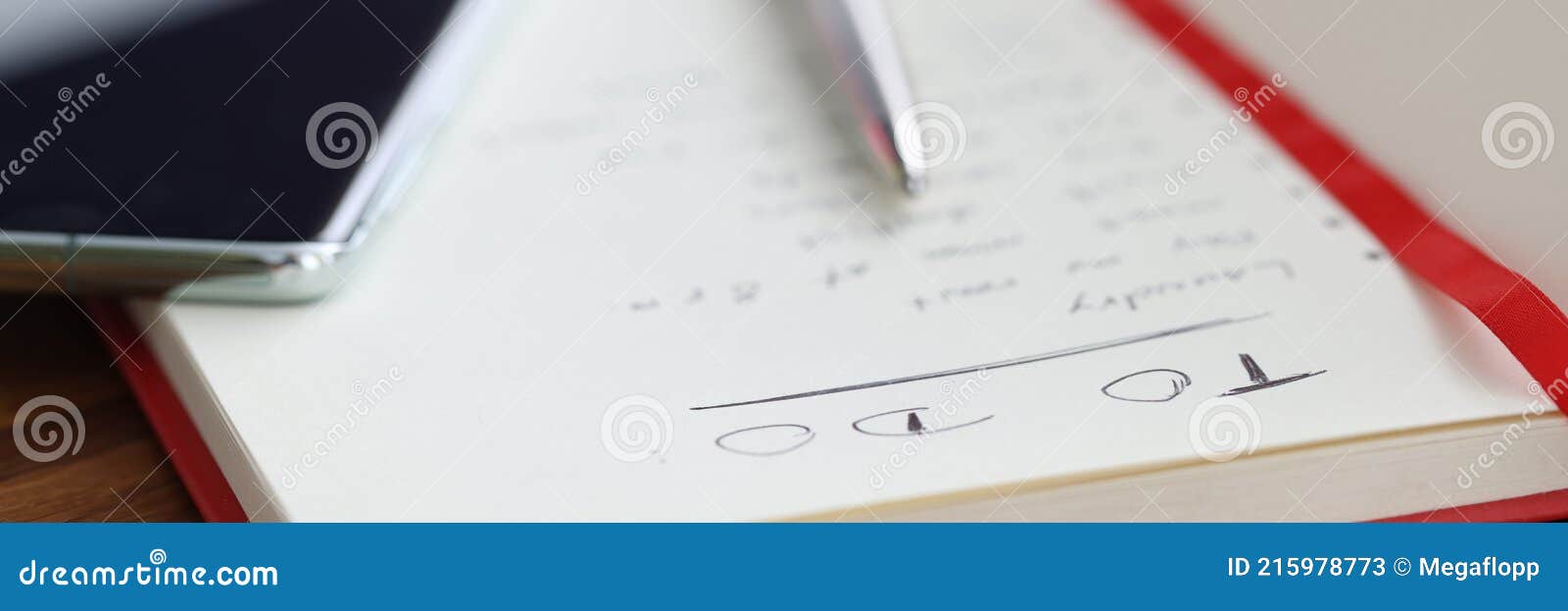 On the Table is Diary with To-do List. Stock Image - Image of courses ...
