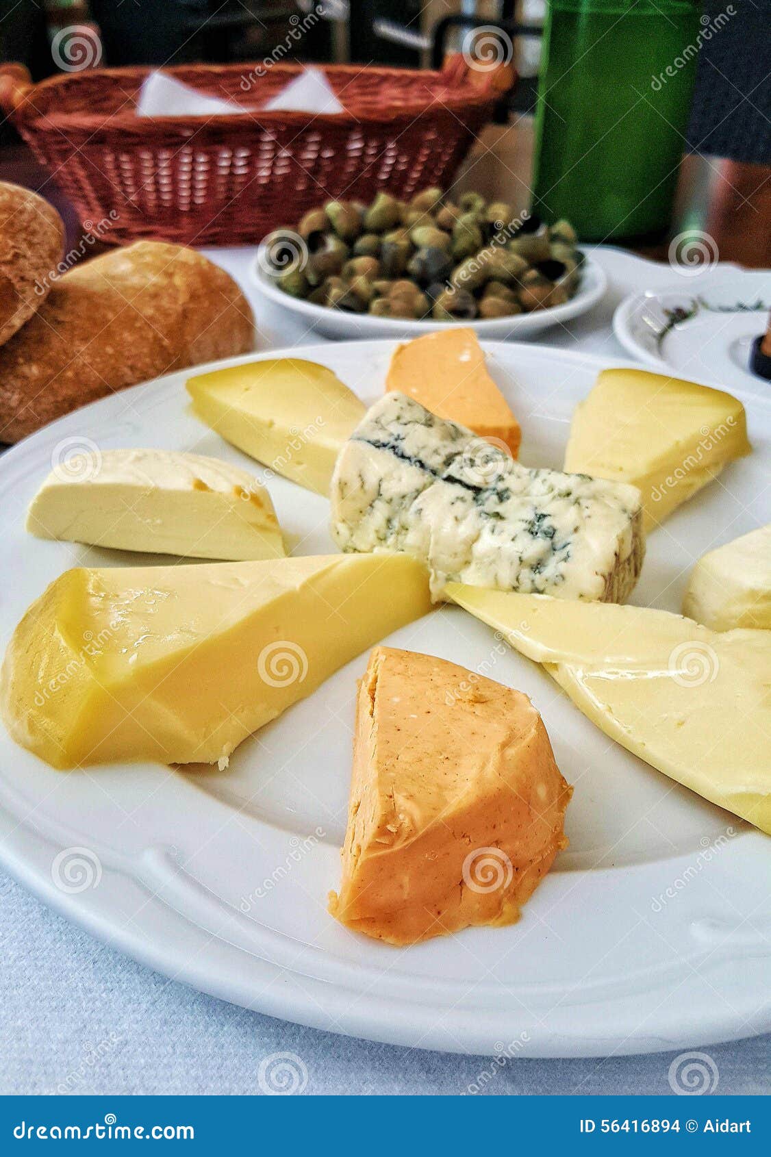 Table with Different Asturian (Spain) Cheese Products. Stock Photo ...