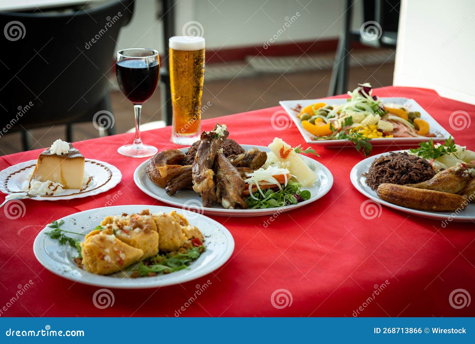 Table with Different Type of Food Stock Photo - Image of cuisine ...