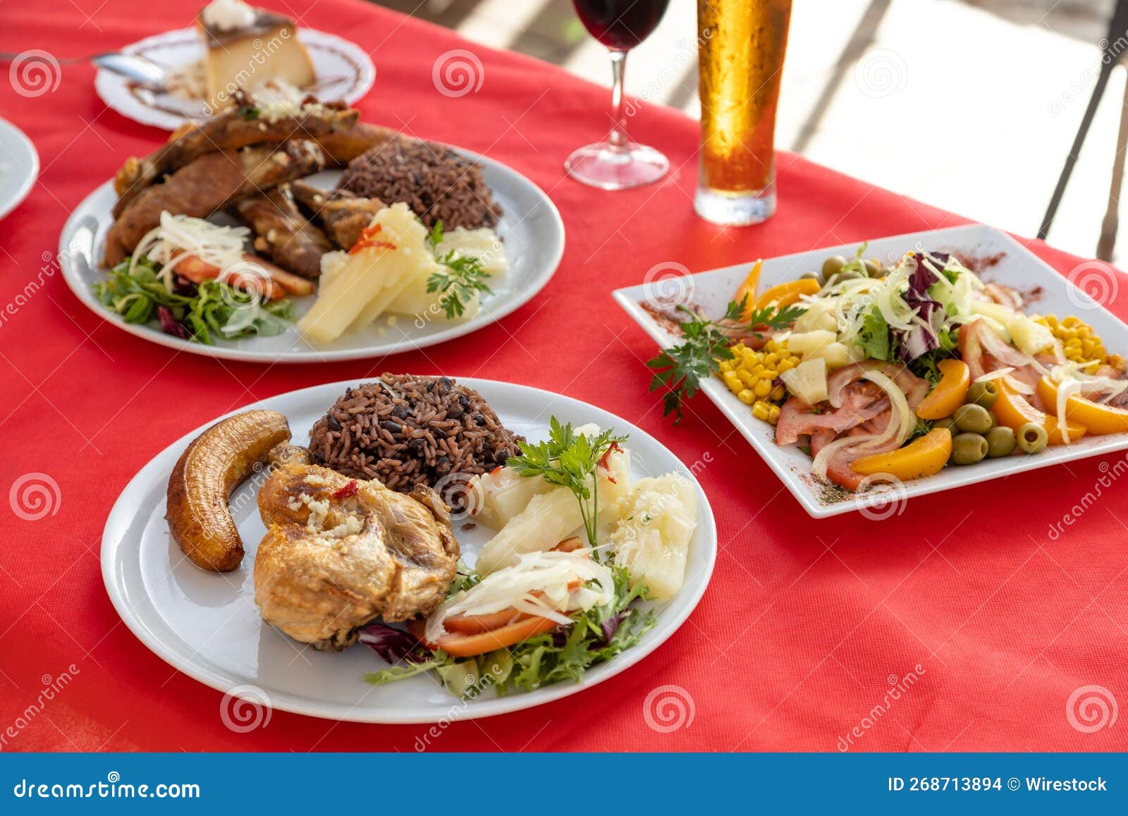 Table with Different Type of Food Stock Photo - Image of grilled, snack ...