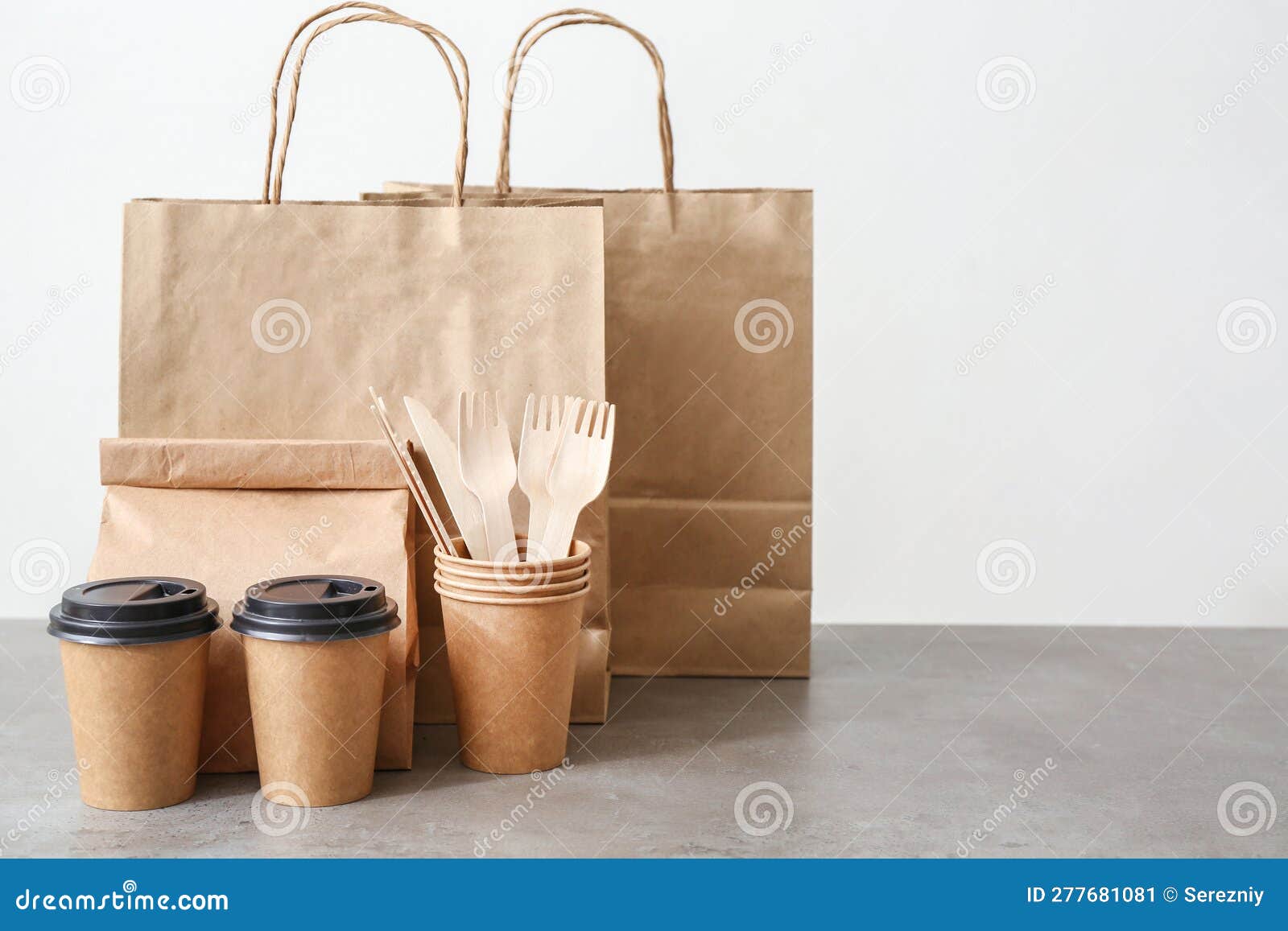 Assortment of Food Delivery Containers on Table Stock Image - Image of ...