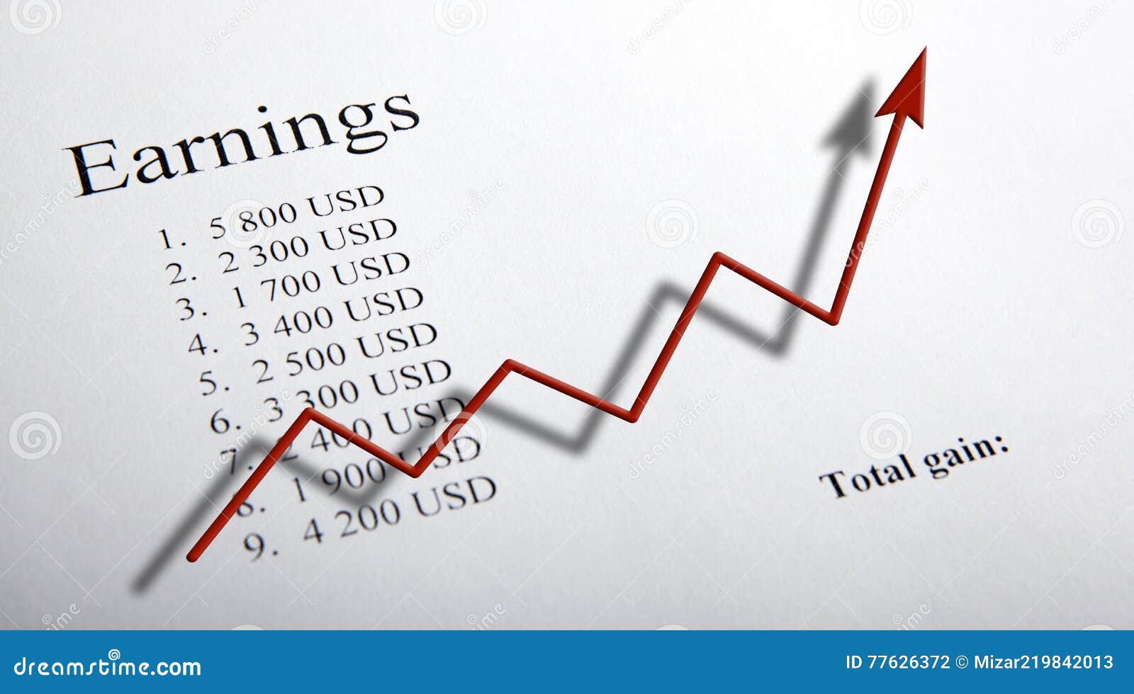 Table with Earnings with Digits and Diagram Stock Illustration ...