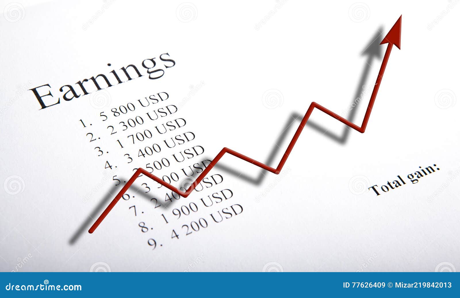 Table with Earnings with Digits and Diagram Stock Illustration ...