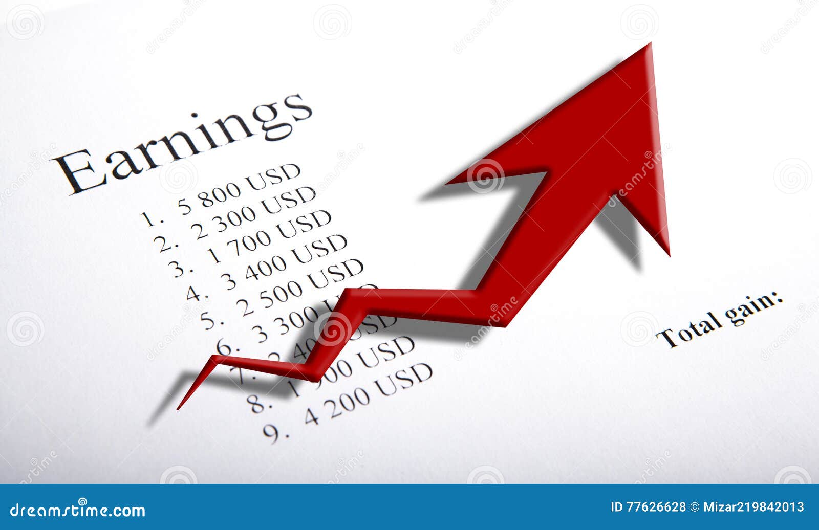 Table with Earnings with Digits and Diagram Stock Illustration ...