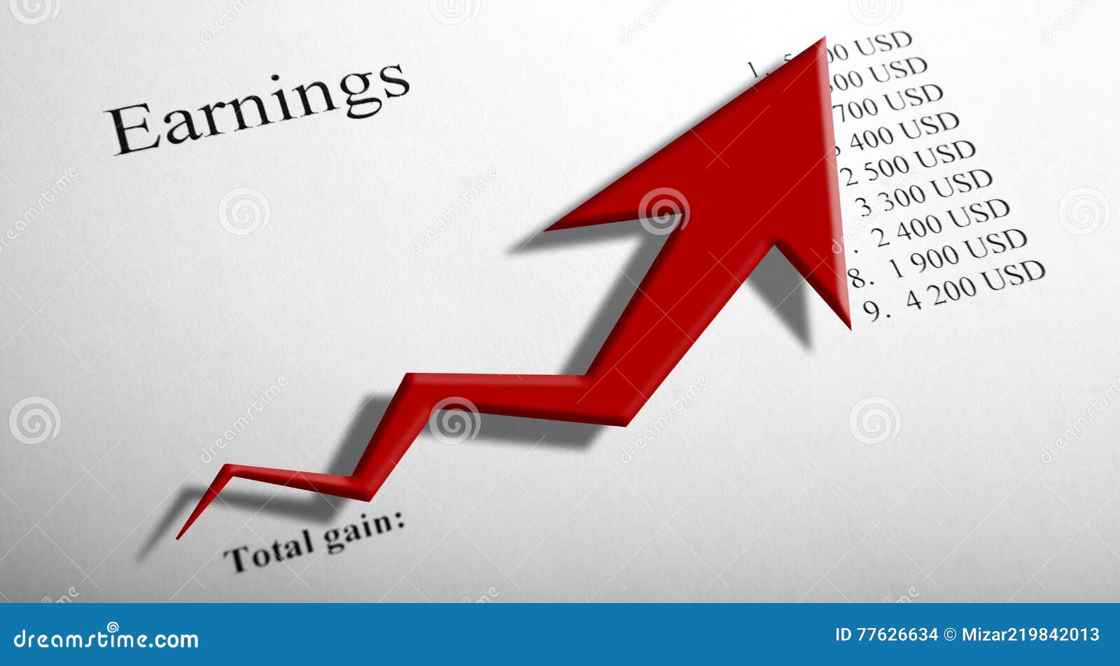Table with Earnings with Digits and Diagram Stock Illustration ...