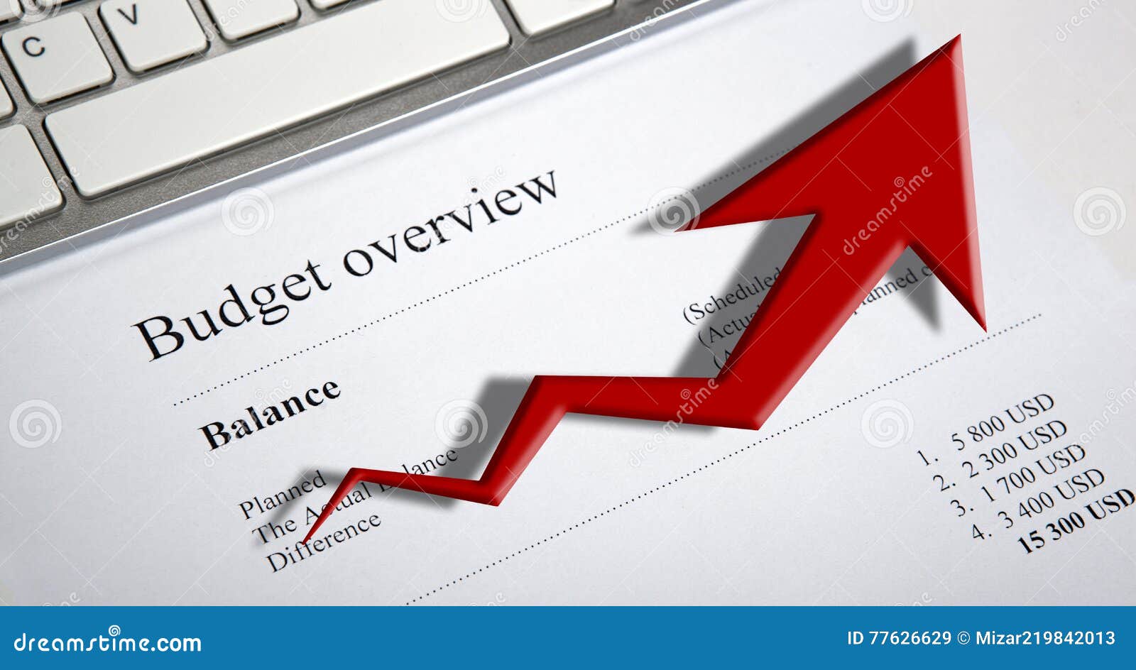Table with Earnings with Digits and Diagram Stock Illustration ...
