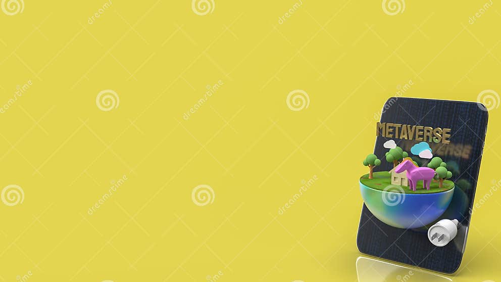 The Table and Earth for Metaverse for Technology or Vr Concept 3d ...