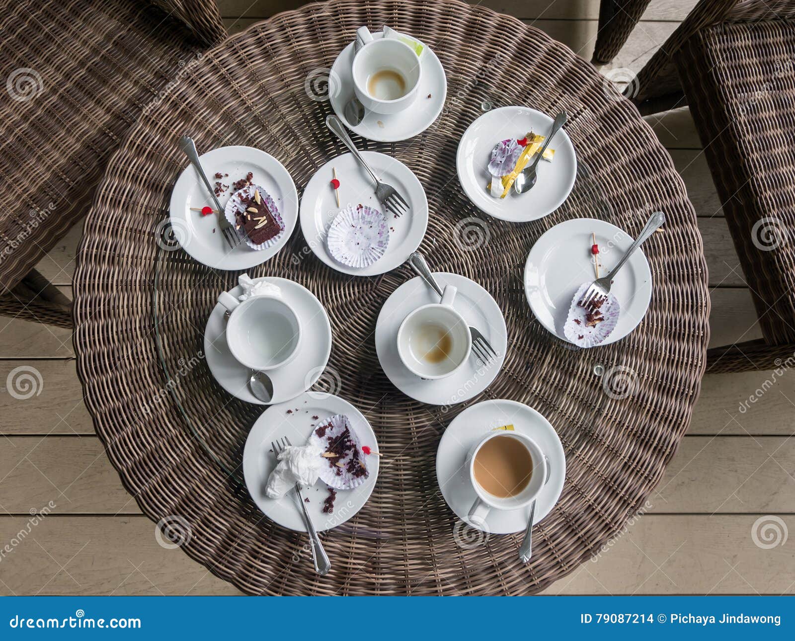 Table after eating stock photo. Image of convention, banquet - 79087214