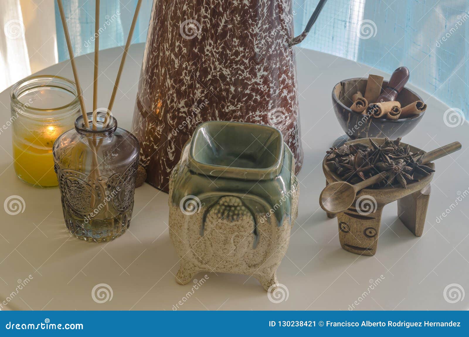 Table with Elements Prepared for an Aromatherapy Stock Image - Image of ...