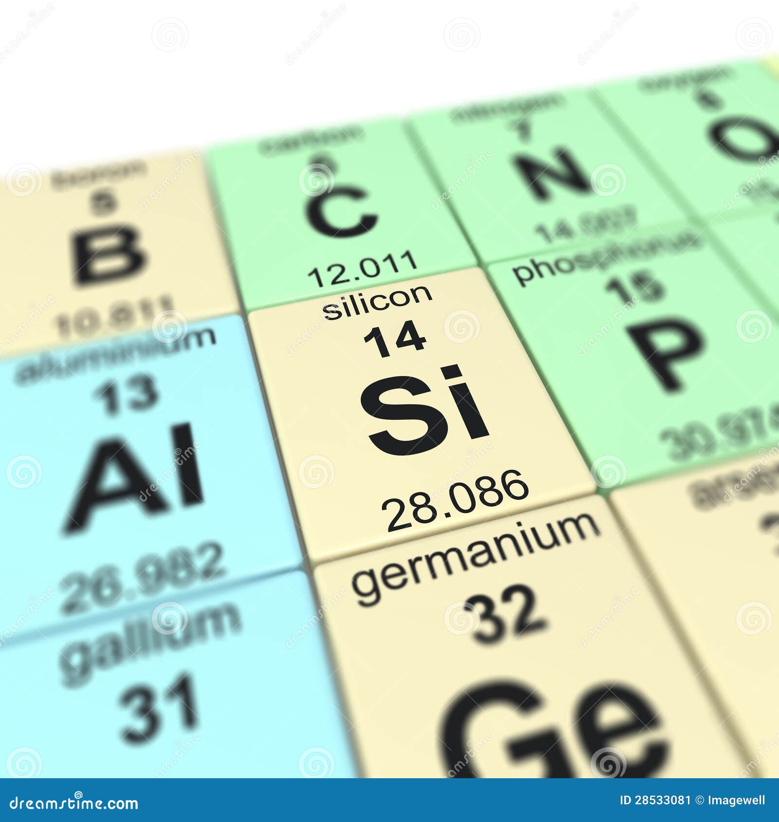 Table of elements_Silicon stock illustration. Illustration of chart ...