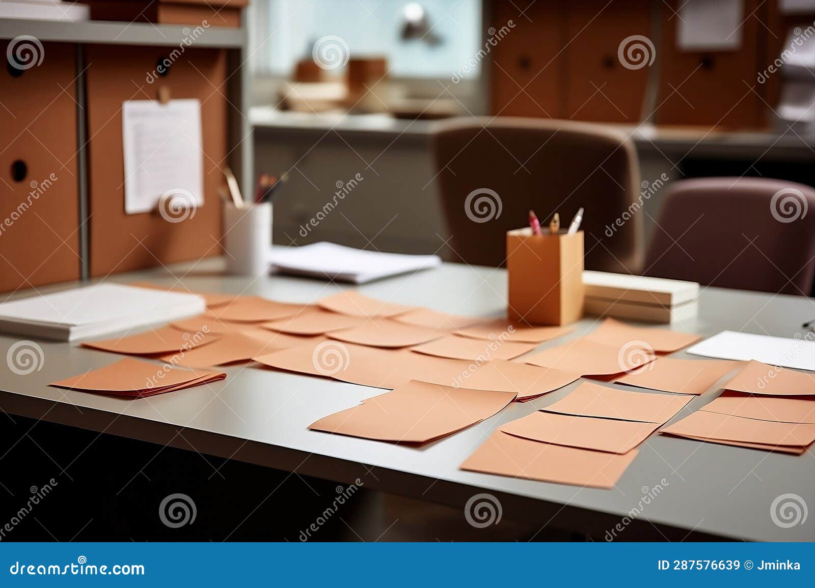 Table with empty notes stock illustration. Illustration of page - 287576639