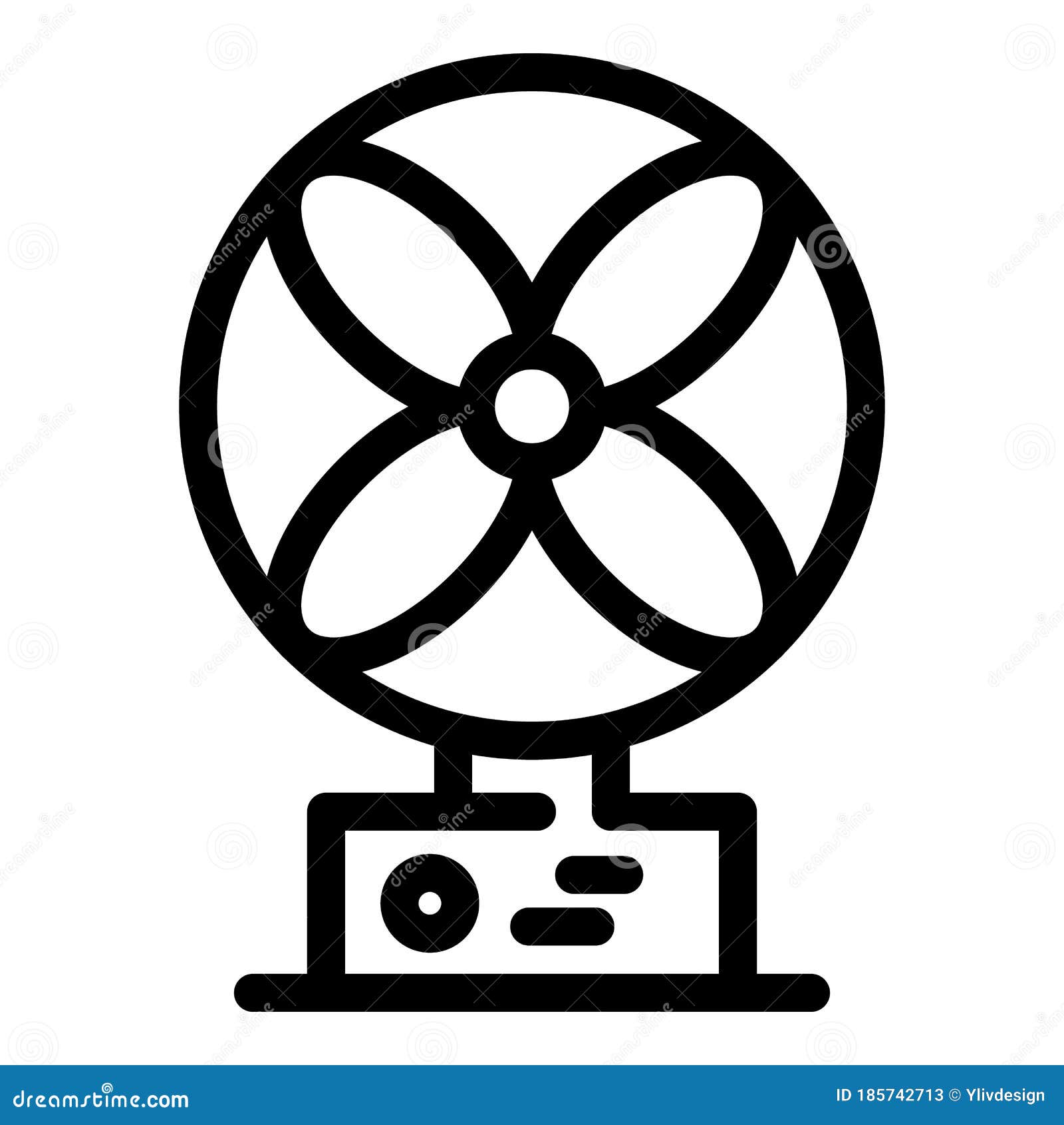 Table Fan Icon, Outline Style Stock Vector - Illustration of black ...