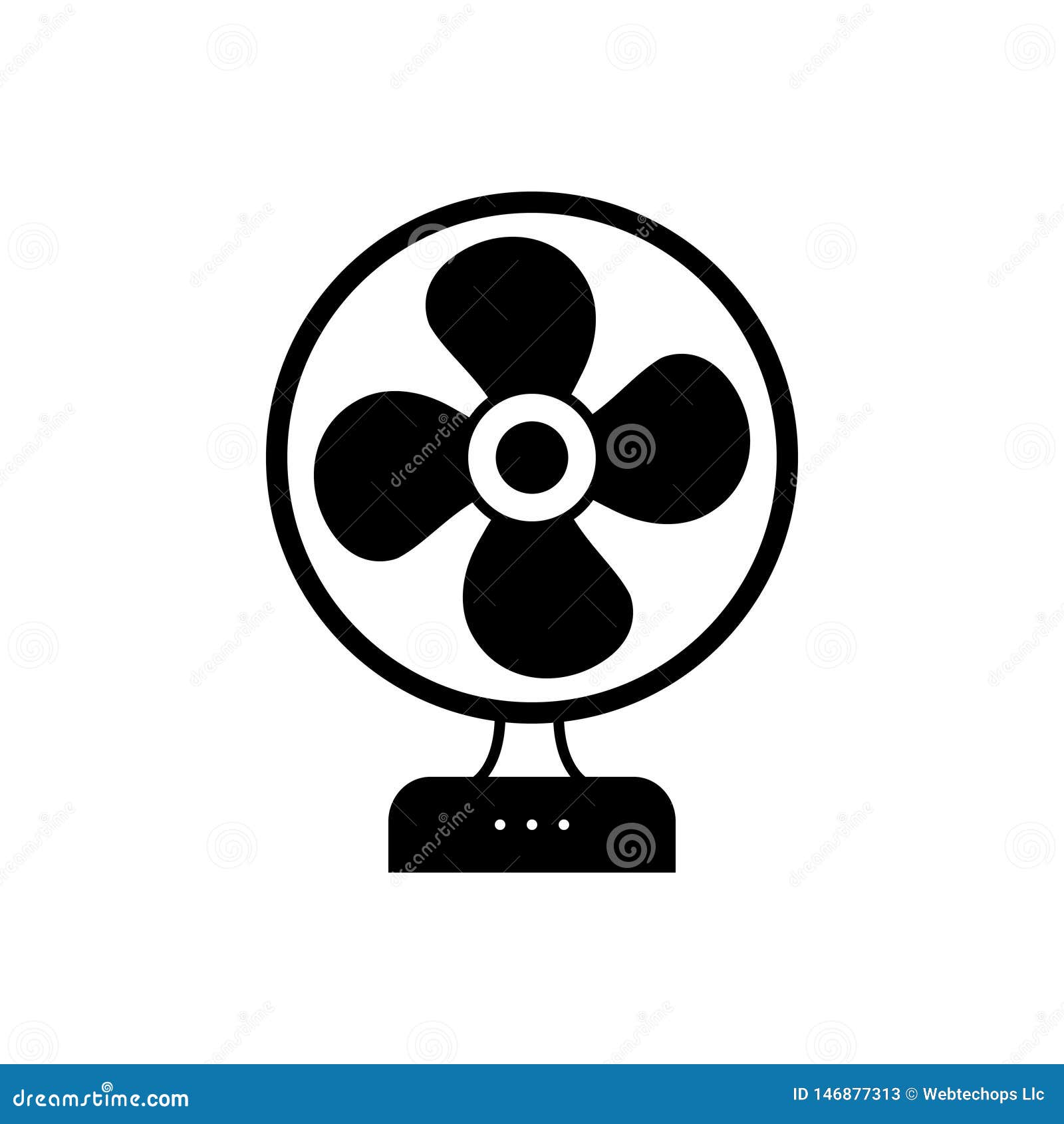 Black Solid Icon for Table Fan, Cooler and Electric Stock Vector ...