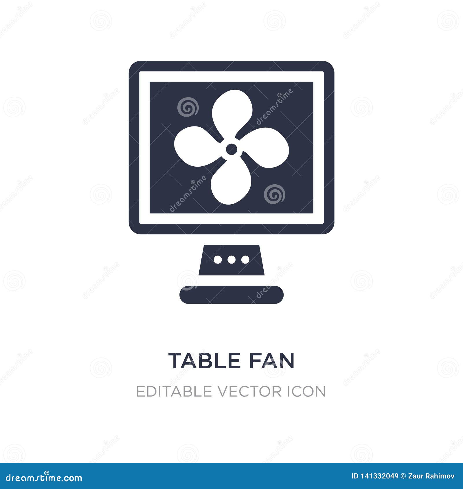 Table Fan Icon on White Background. Simple Element Illustration from ...