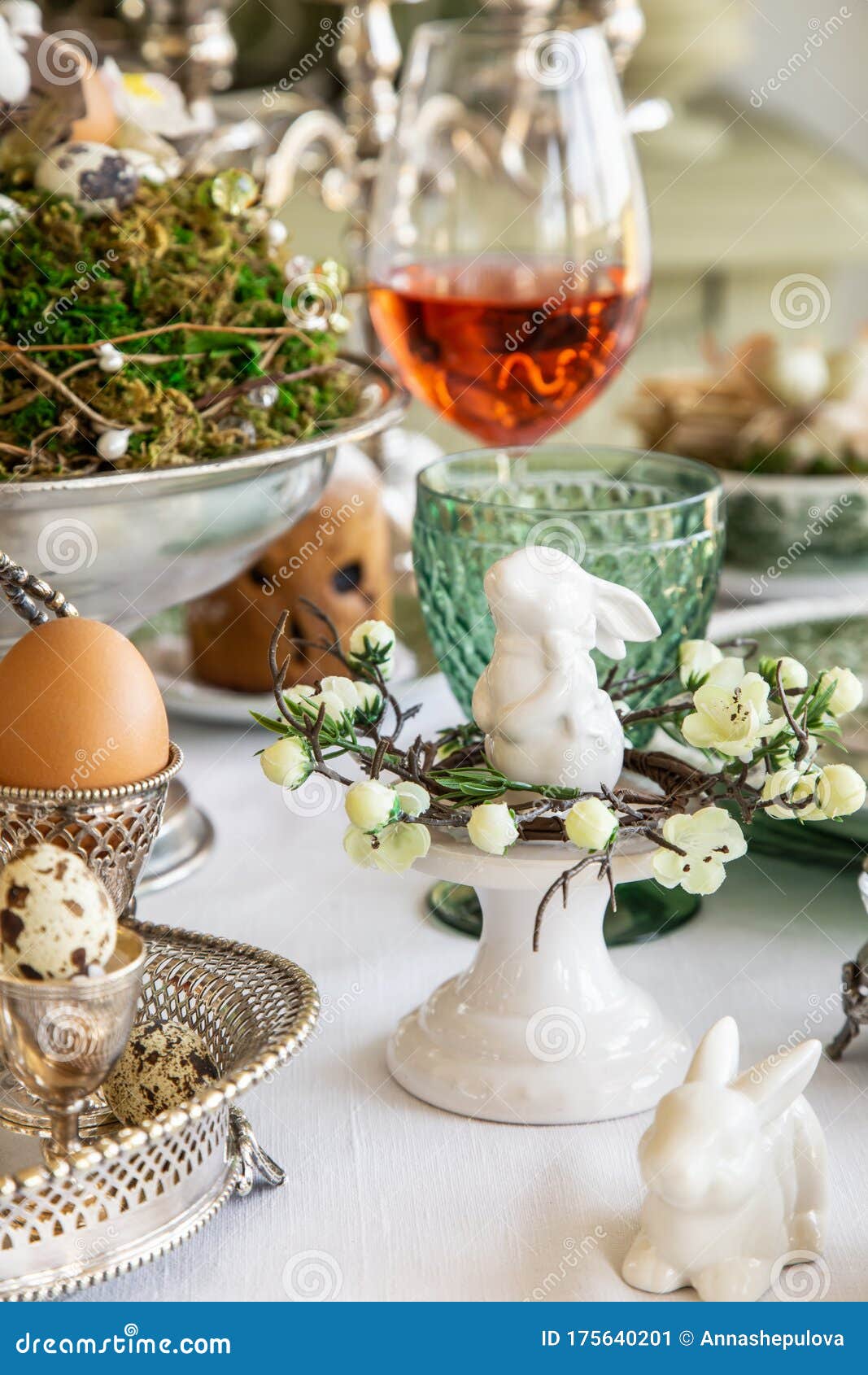 Table with Festive Easter Decoration Stock Image - Image of spring ...