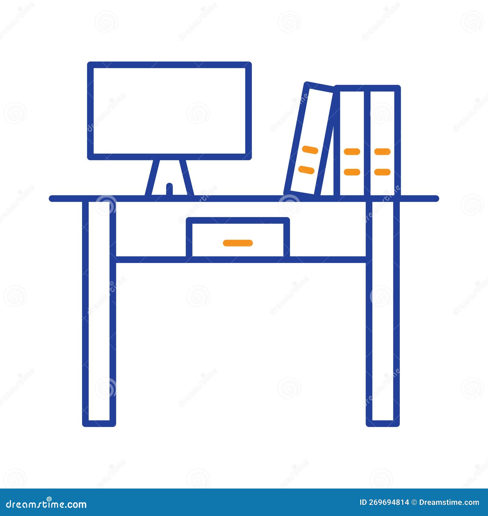 Table, Files, Computer, Office Work Table Icon Stock Vector ...