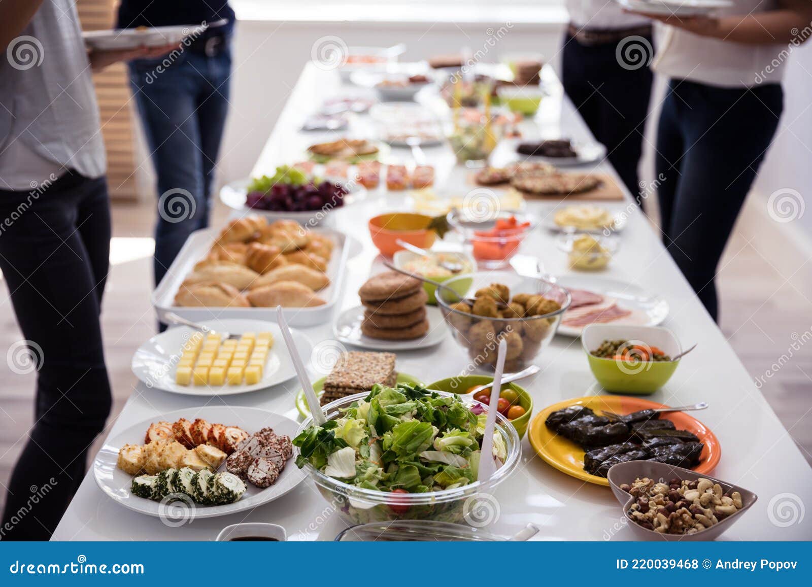 Table Filled with Fresh Food Stock Photo - Image of buffet, heart ...