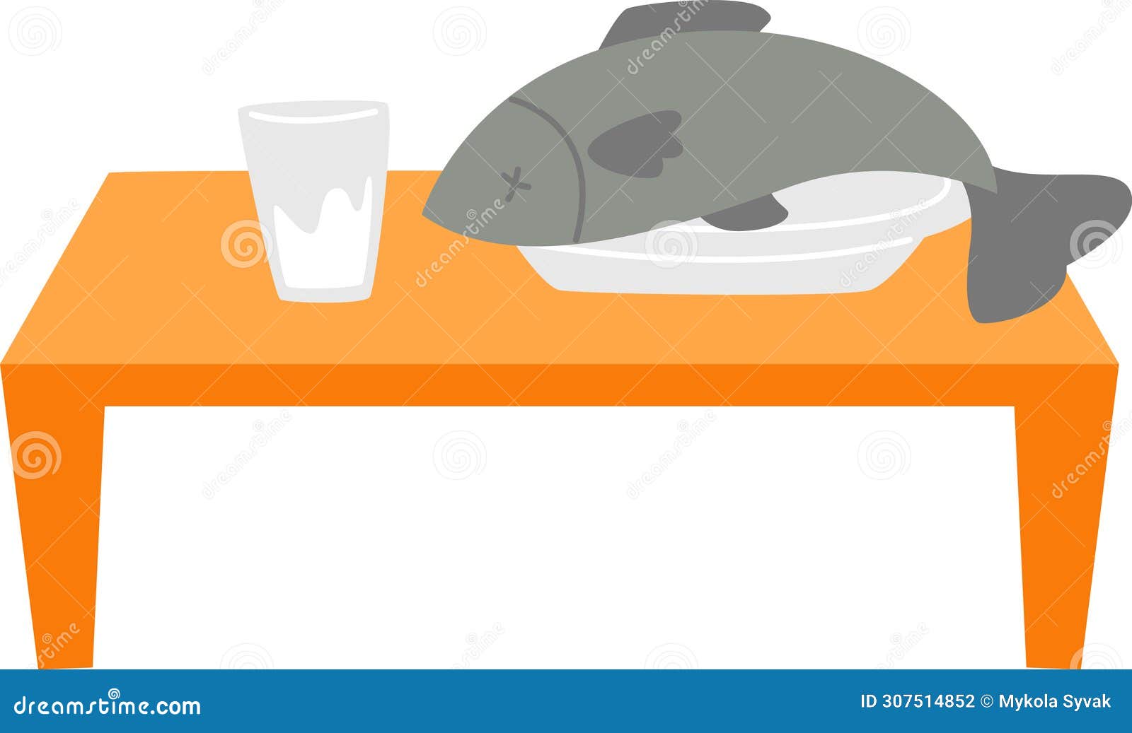 Table with Fish Food stock illustration. Illustration of delicious ...