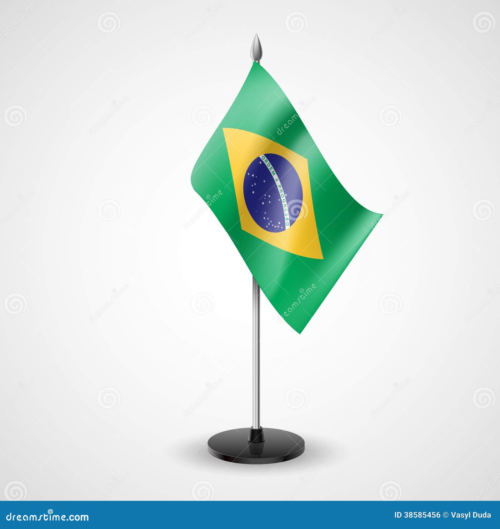 Table flag of Brazil stock vector. Illustration of flagstaff - 38585456