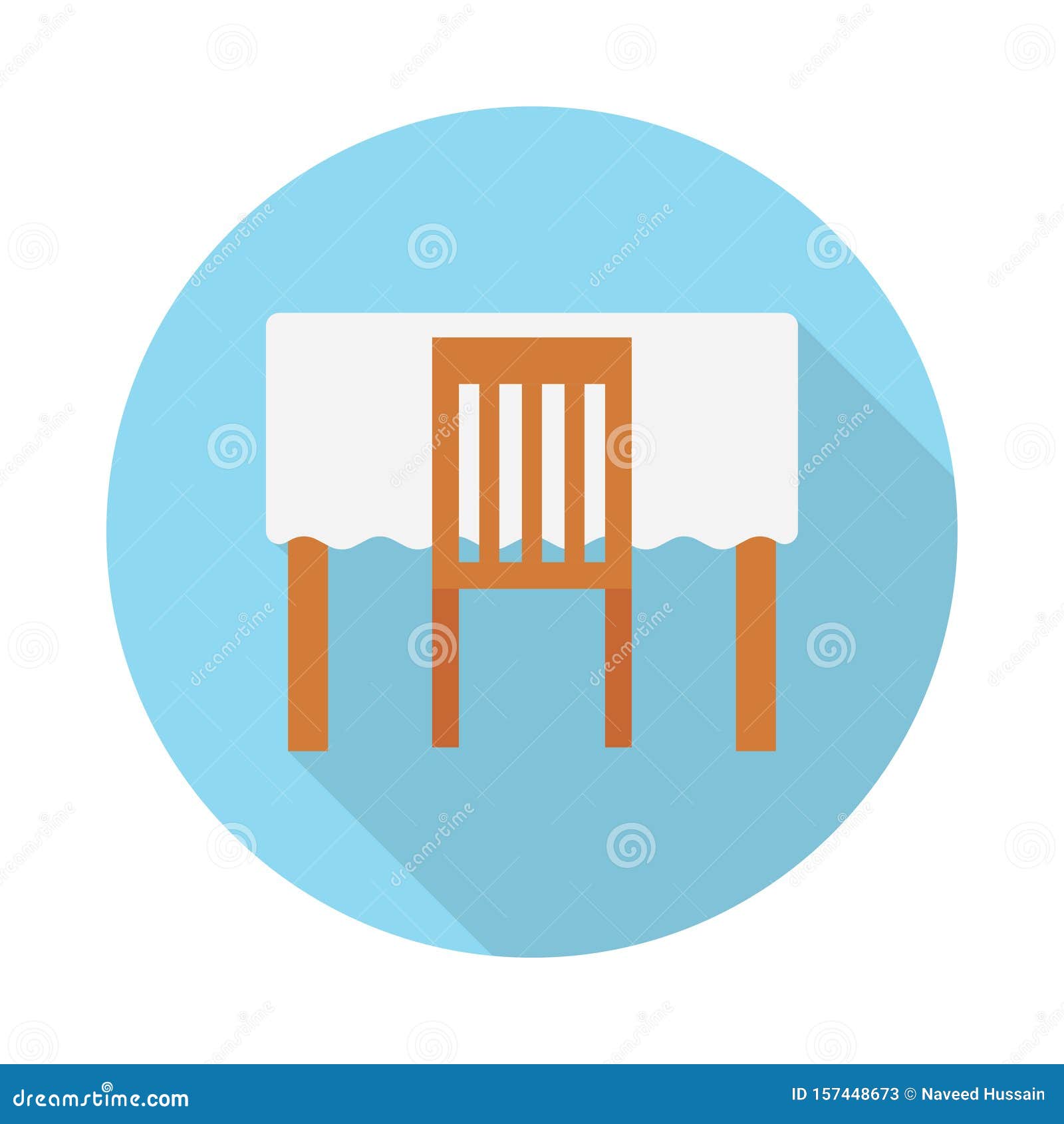 Table flat vector icon stock illustration. Illustration of chairs ...