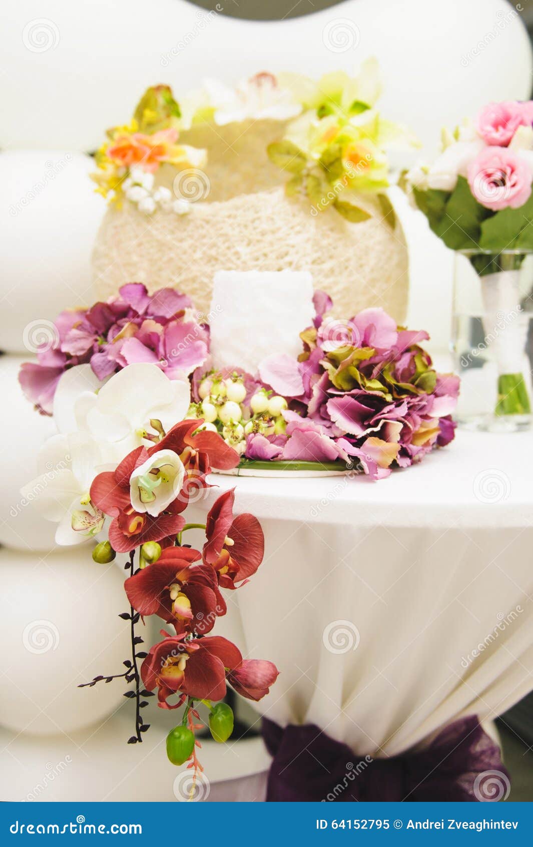 Table with Flowers stock image. Image of event, summer - 64152795