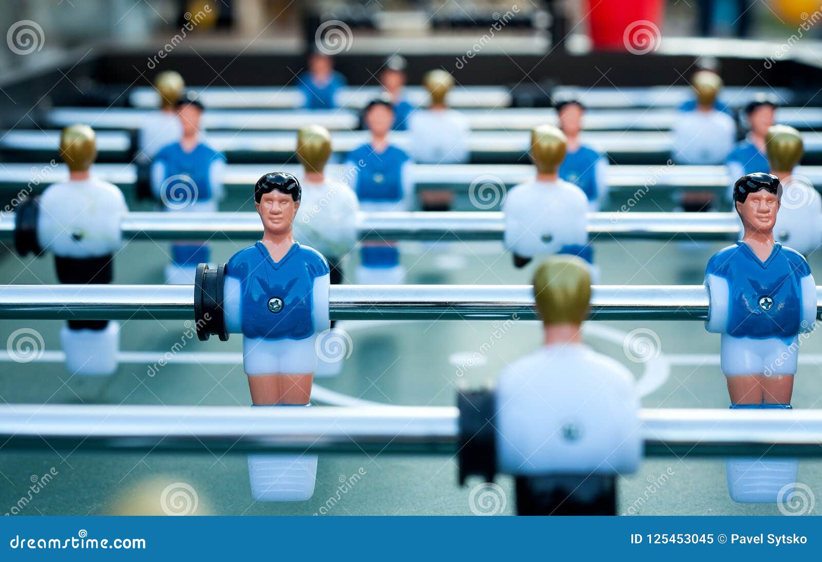 Table football close-up stock image. Image of play, people - 125453045