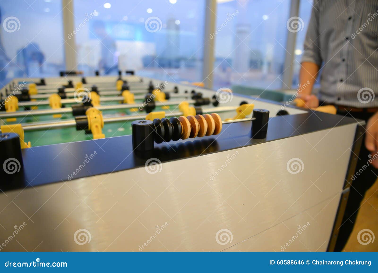 Table Football - Focus To Score Mark Stock Photo - Image of player ...